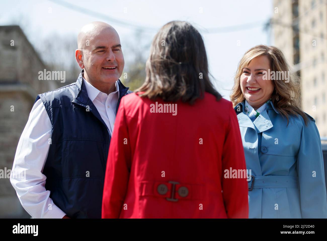 Ontario Liberal Party leader Steven Del Duca and his wife Utilia Amaral ...