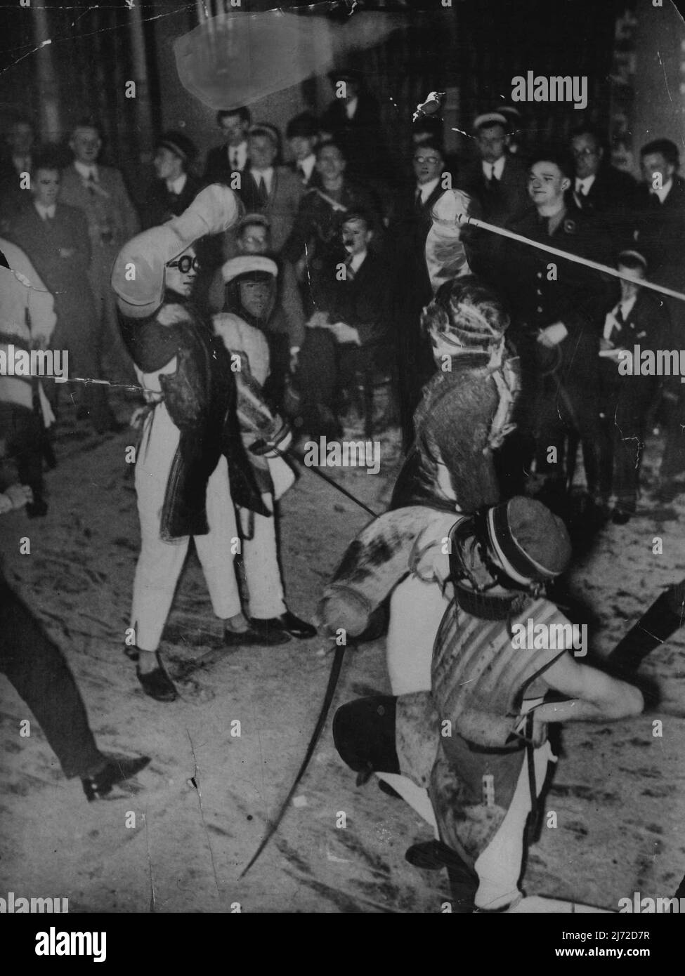 Duelling Again in Germany - A "Mensur" duel in progress at a duelling ...