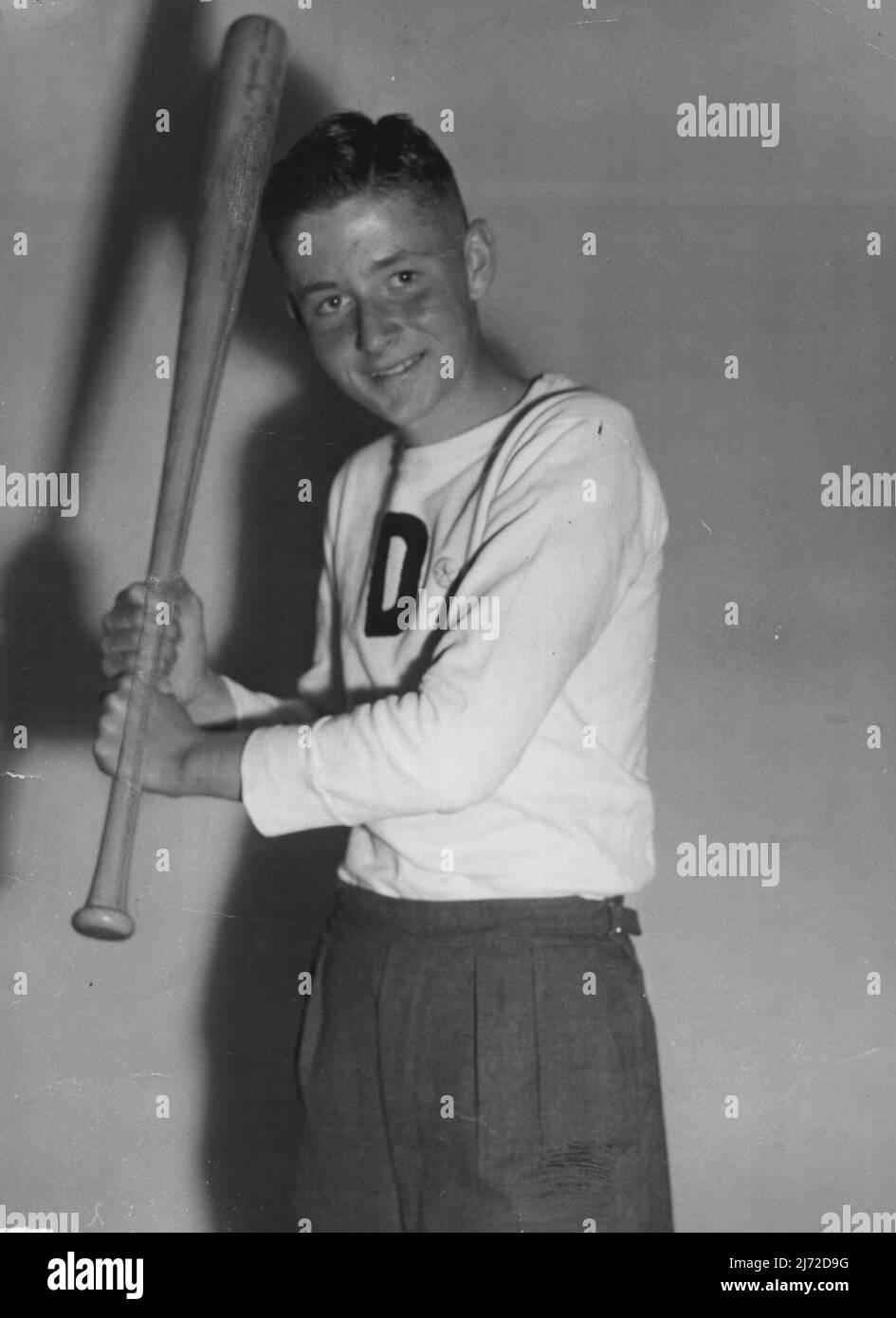 Peter Wesley, Manly Baseball junior 1954. July 30, 1954 Stock Photo - Alamy