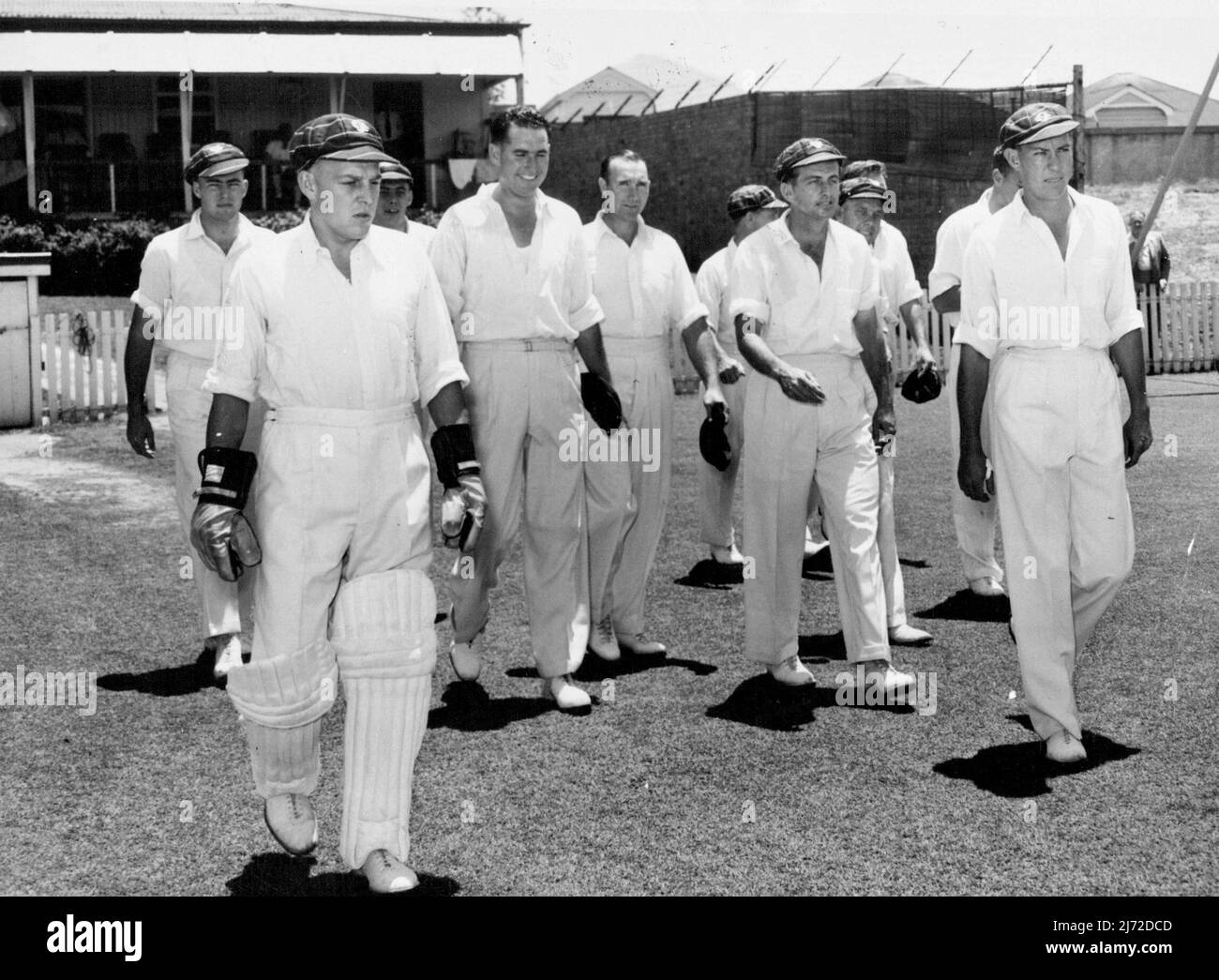 Left to Right: Peter Burge, Wally Grout (Keeper). Party obscured Jim ...