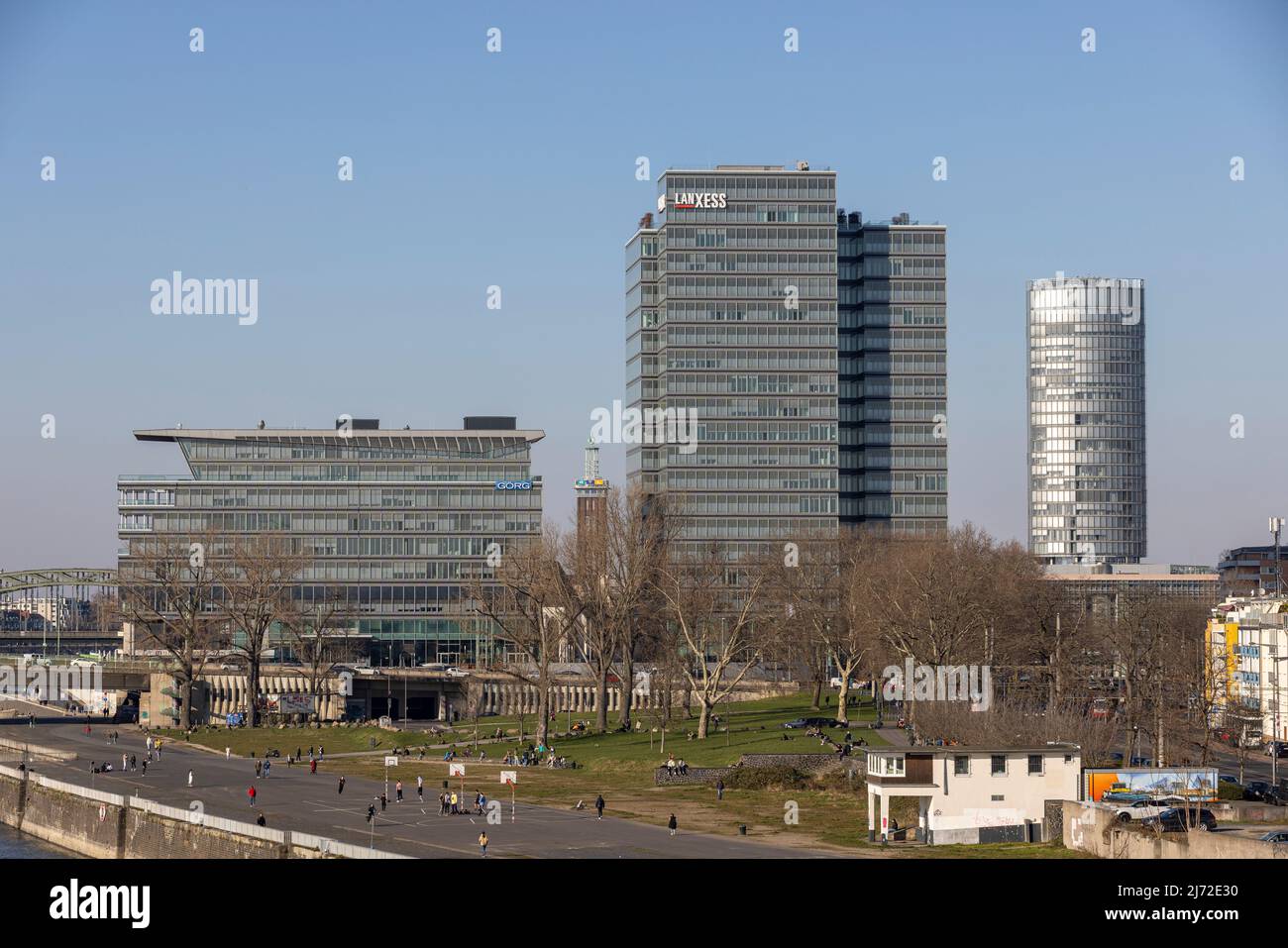 Modern Lanxess headquarters building in Cologne spring skyline Stock ...