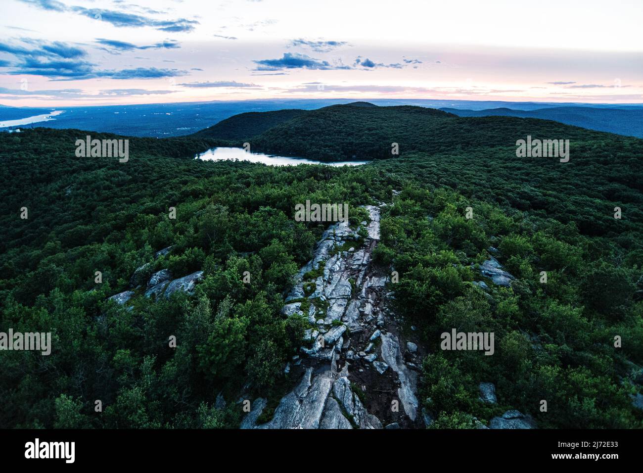 View from the top of Mount Beacon at sunrise, Hudson Valley, New York ...