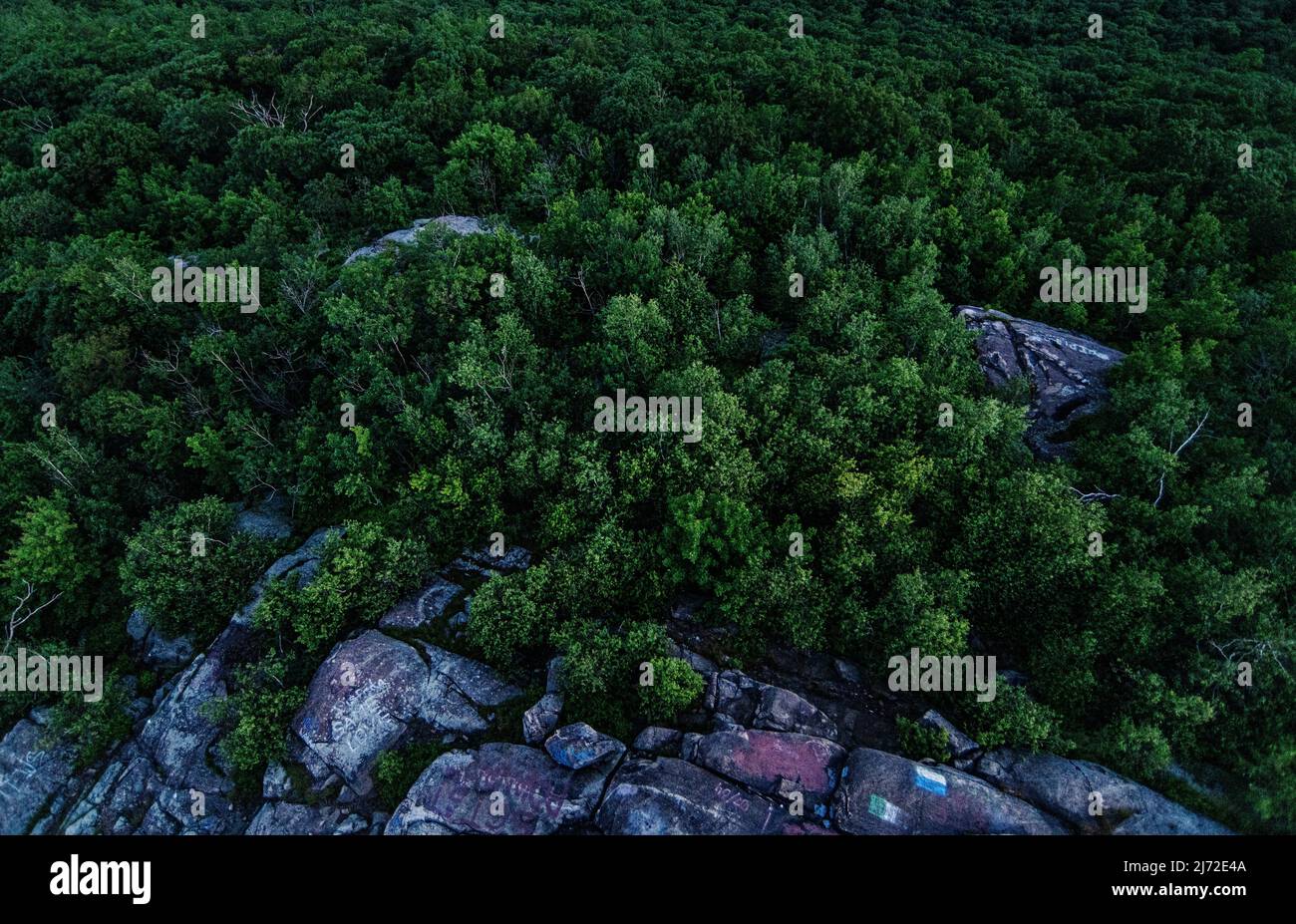 View from the top of Mount Beacon at sunrise, Hudson Valley, New York ...