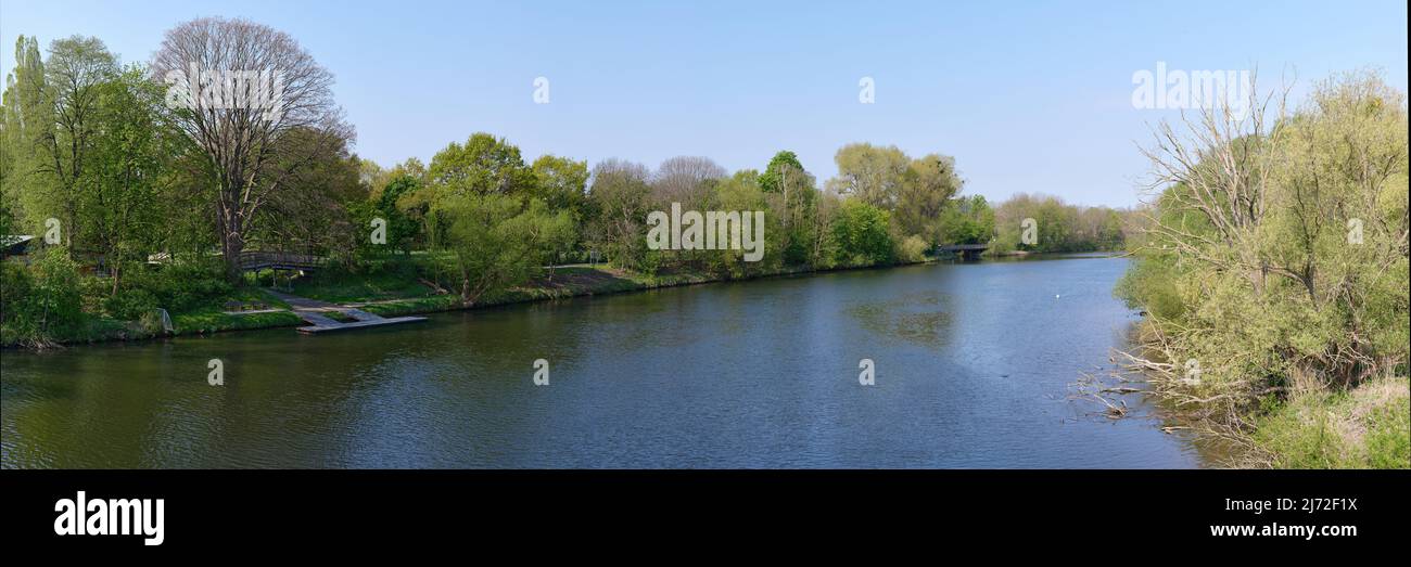HQ Panorama - The Leine River in Hanover City Stock Photo - Alamy