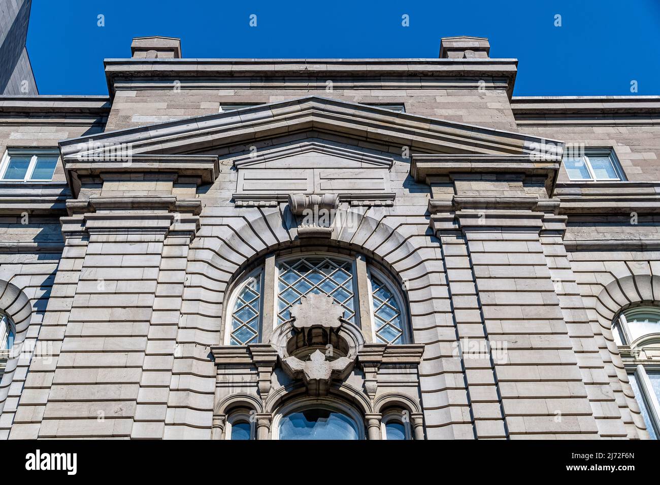 Financial Services building. Architectural feature of an old building ...