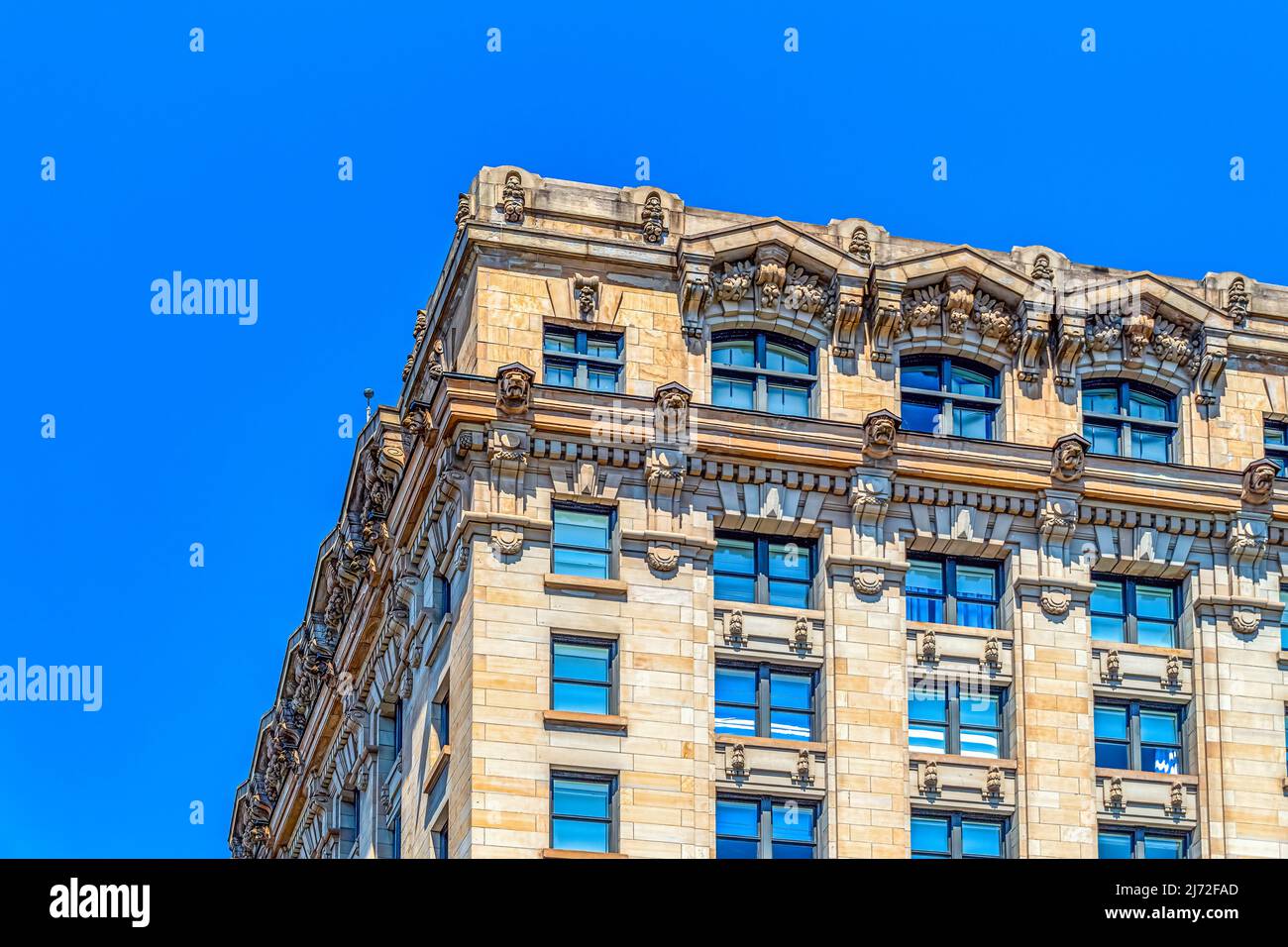 Windows in exterior wall. Architectural feature of an old building in ...