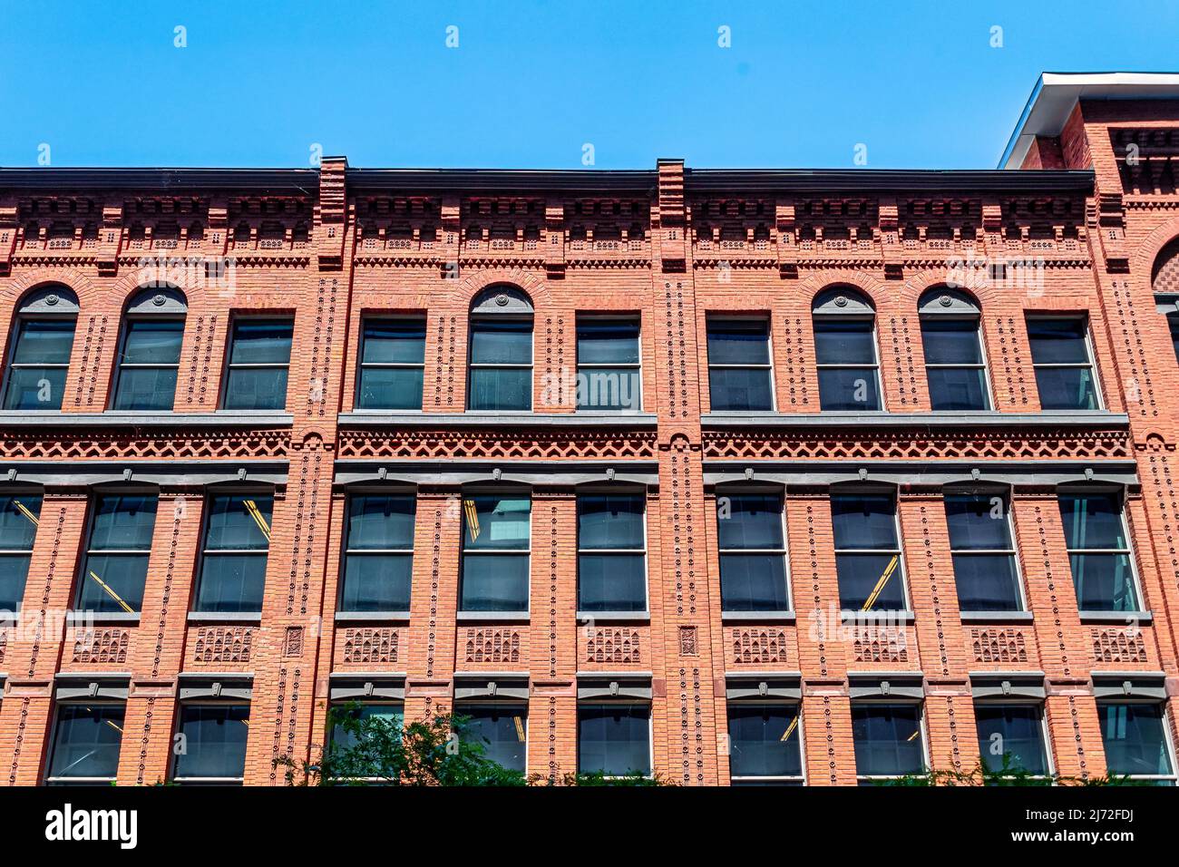 Architectural feature of an old building in the Canadian city. Old ...