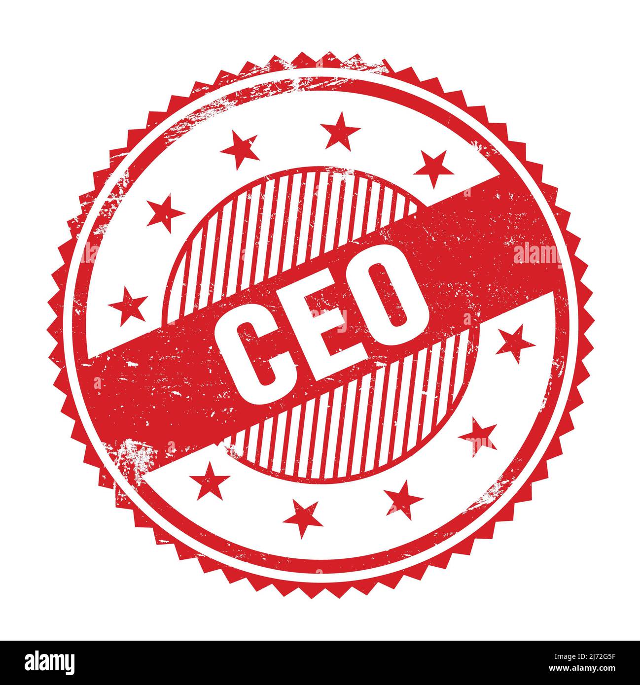 CEO text written on red grungy zig zag borders round stamp Stock Photo ...