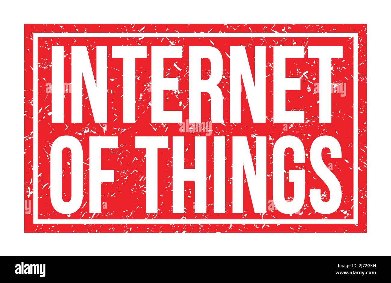 INTERNET OF THINGS, words written on red rectangle stamp sign Stock ...