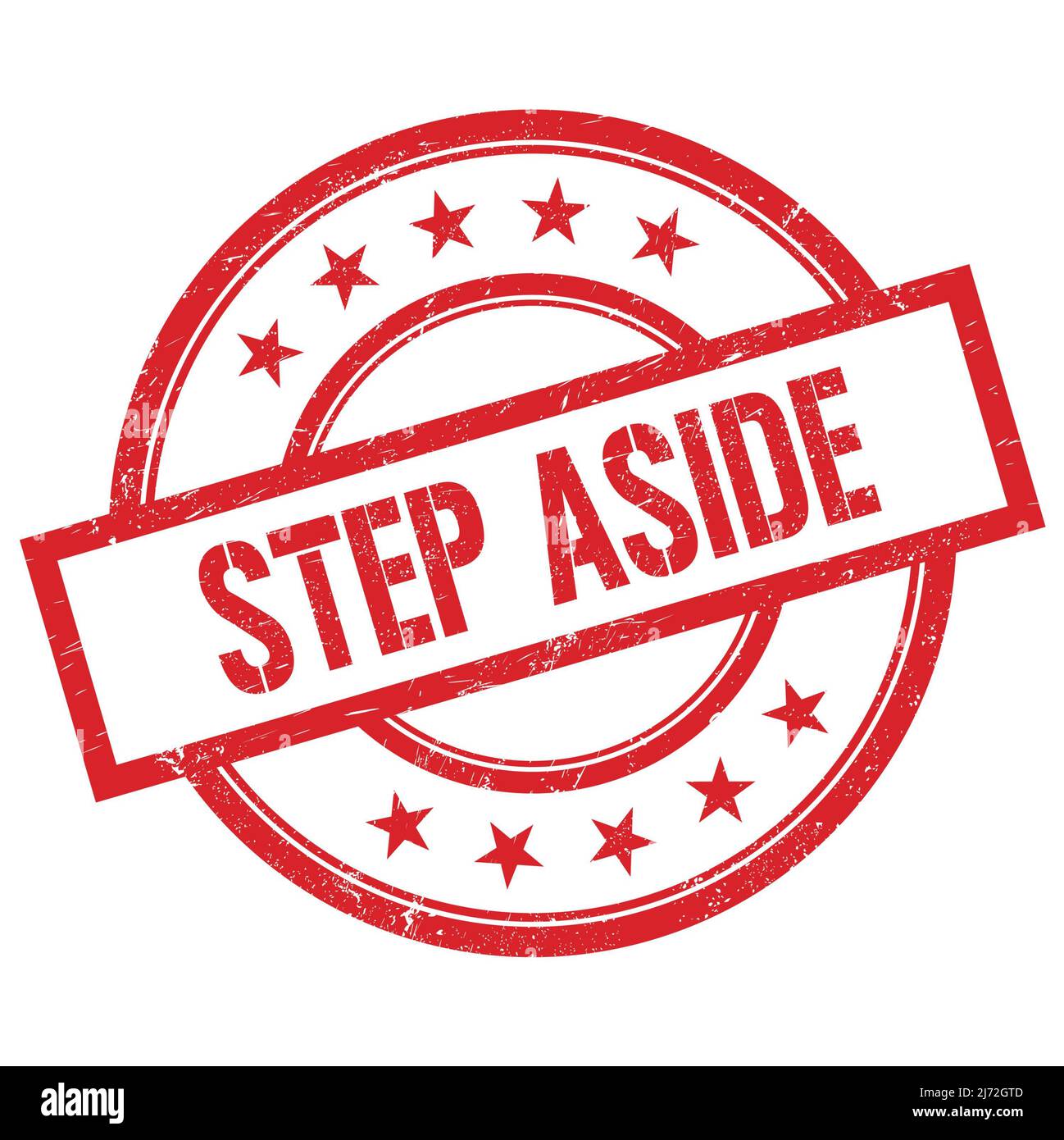 STEP ASIDE text written on red round vintage rubber stamp Stock Photo ...