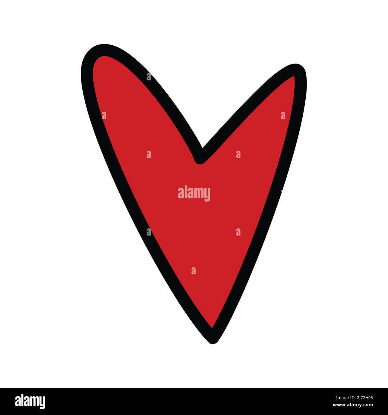 Red heart vector isolated on white background. Heart icon in a flat ...