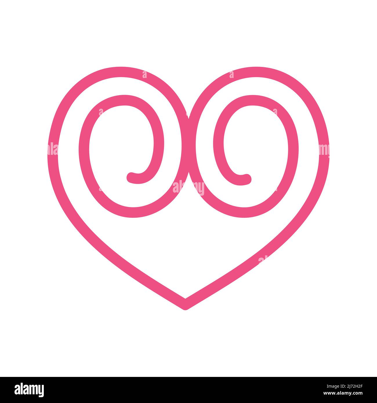 Pink heart vector isolated on white background. Heart icon in a flat ...