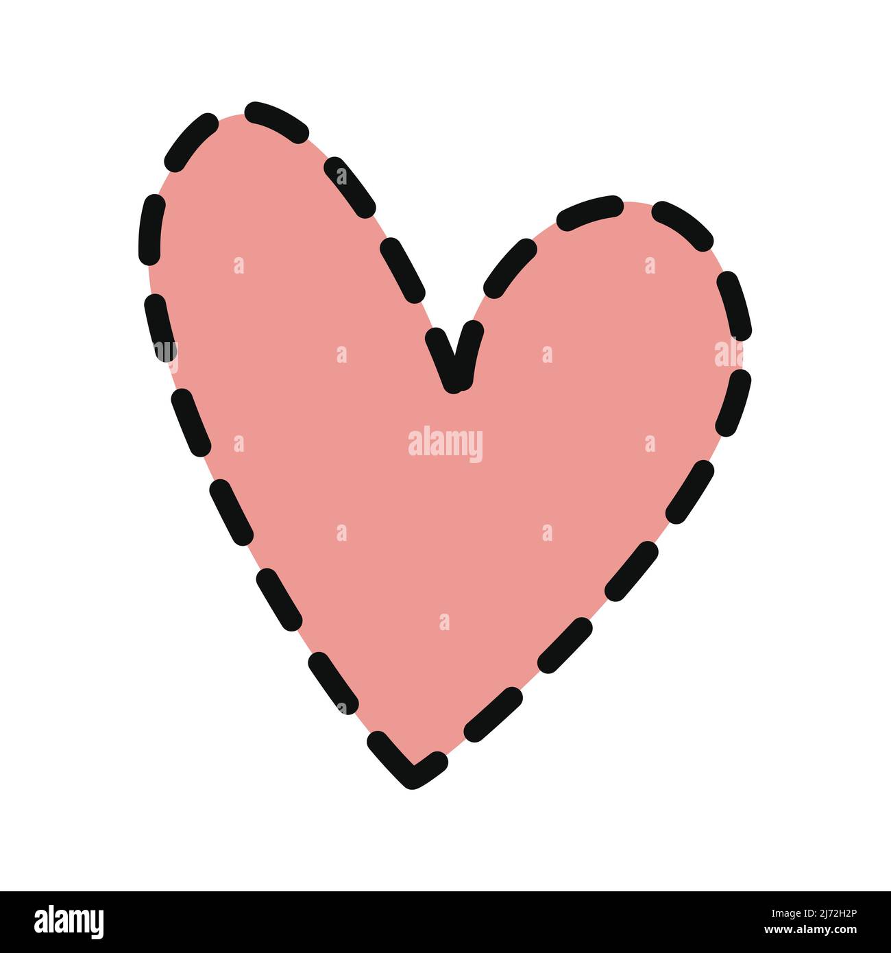 Pink heart vector isolated on white background. Heart icon in a flat ...