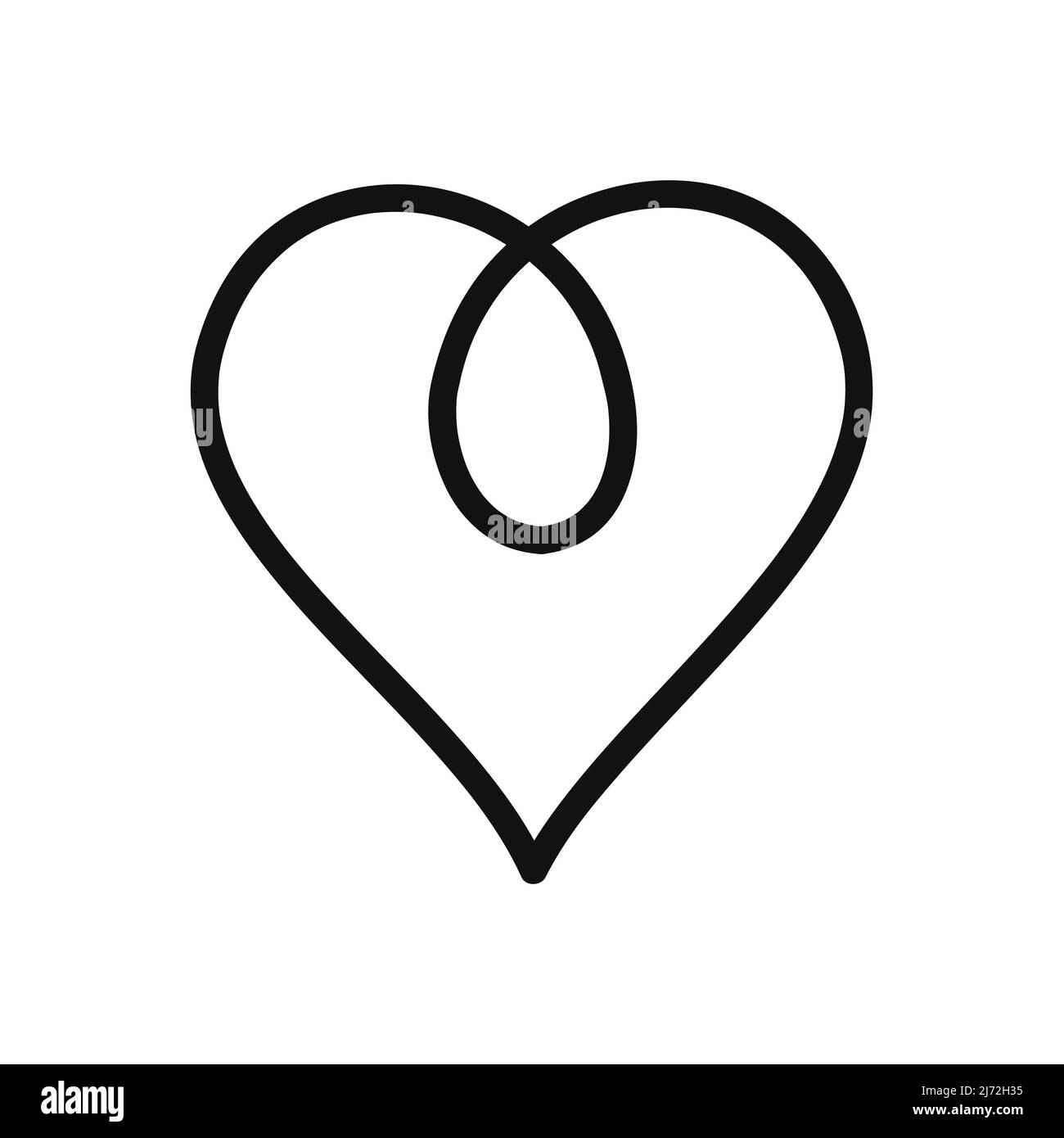 Black heart icon vector illustration isolated on white background ...