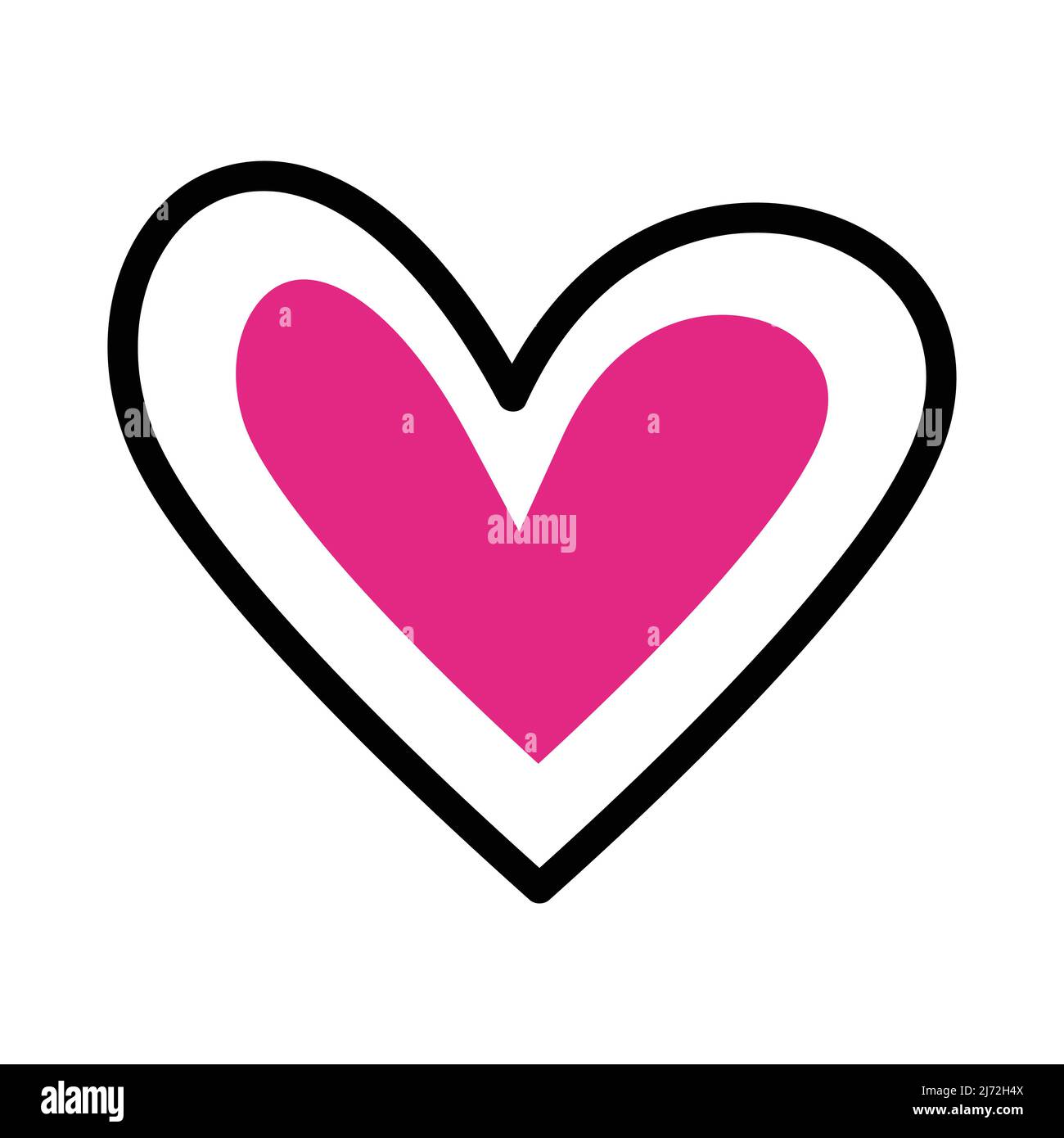 Pink heart vector isolated on white background. Heart icon in a flat ...