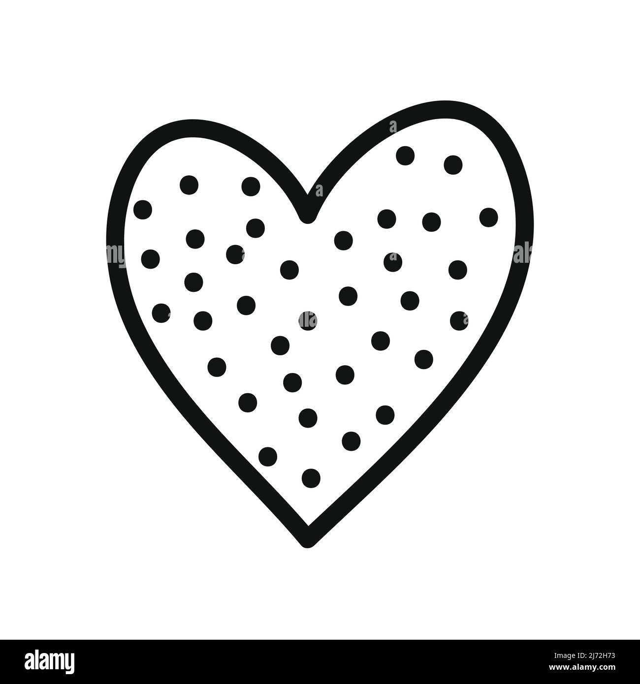 Heart with polka dots vector illustration isolated on white background ...