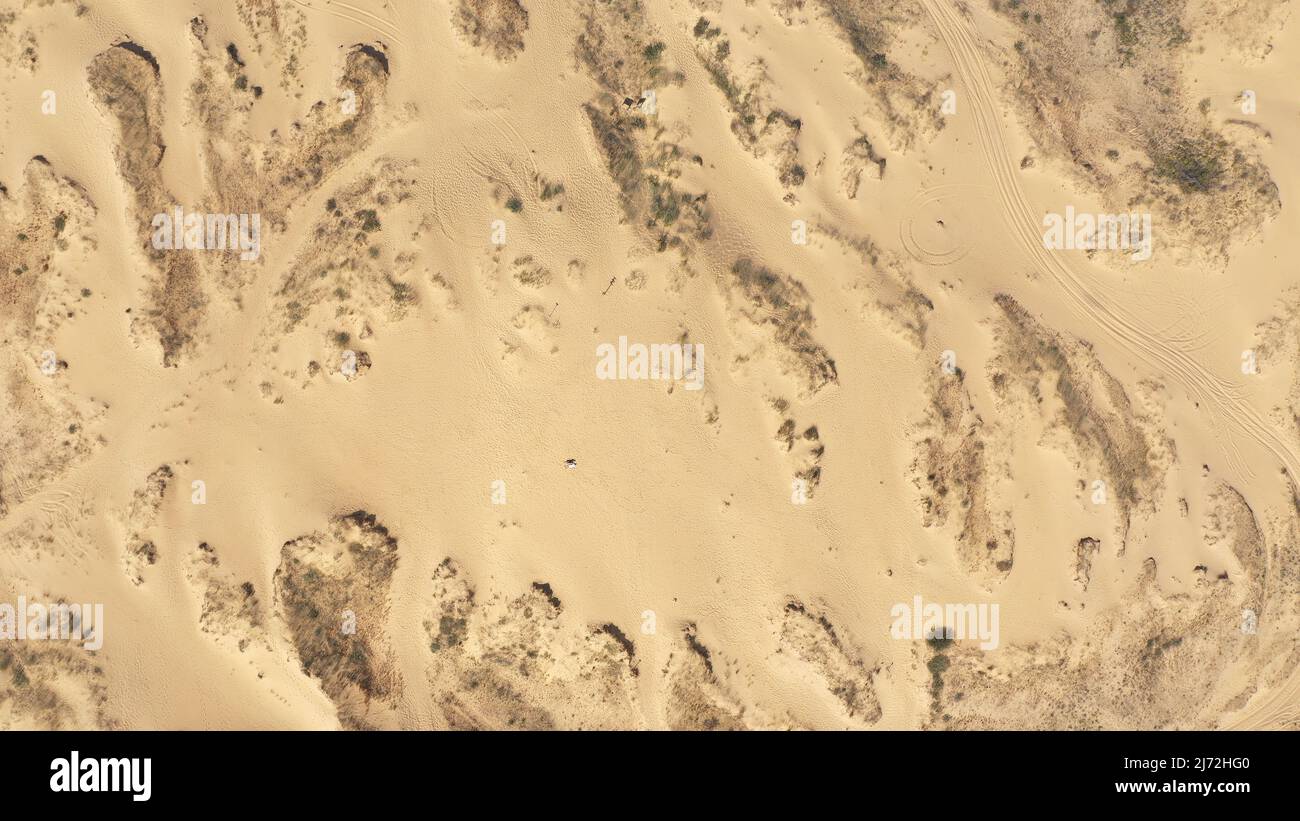 Aerial View of the Textures and Patterns of the Desert Sands. Beautiful ...