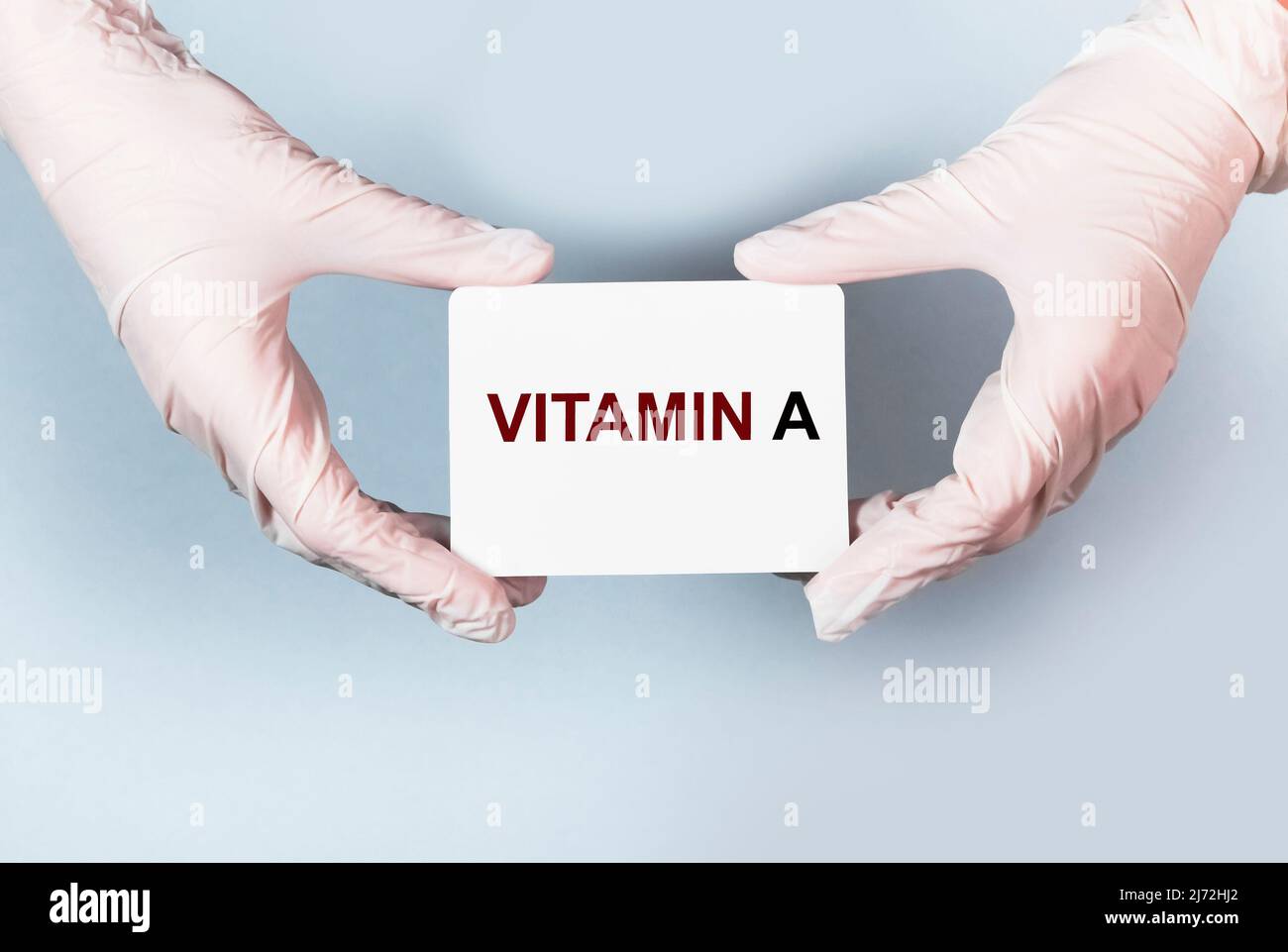 Vitamin A text on paper. health concept. Photo Stock Photo - Alamy