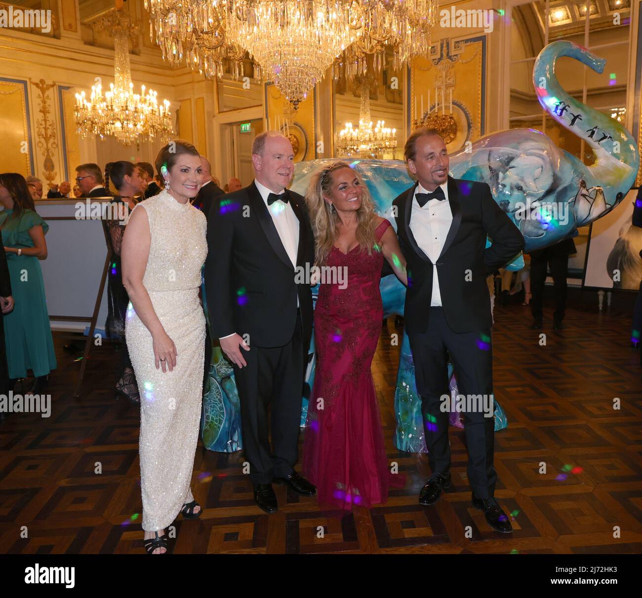 Prince Albert II of Monaco together with Ragnhild Jacobsson and Lars ...