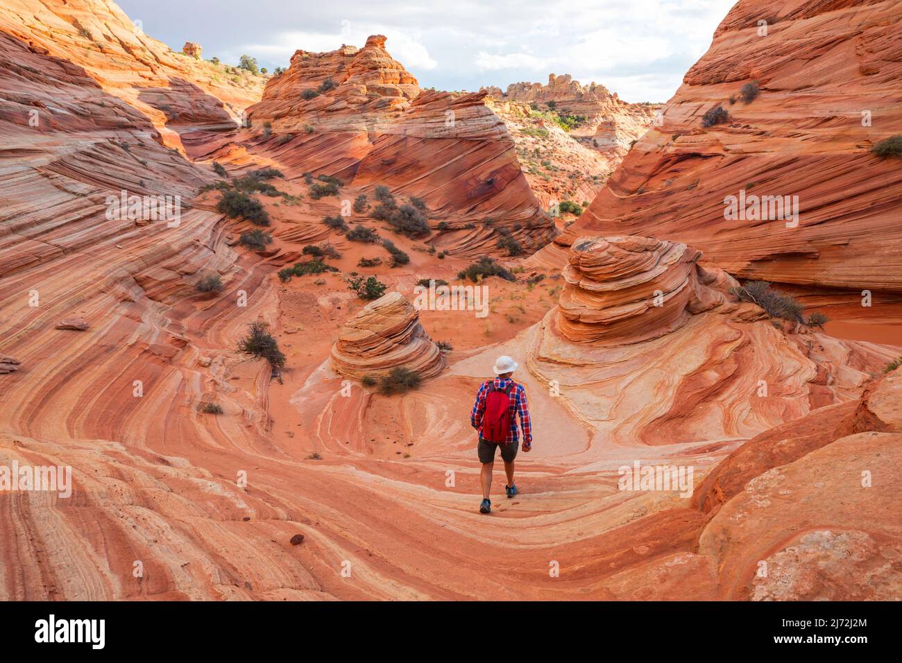 Hike in the Utah mountains. Hiking in unusual natural landscapes ...