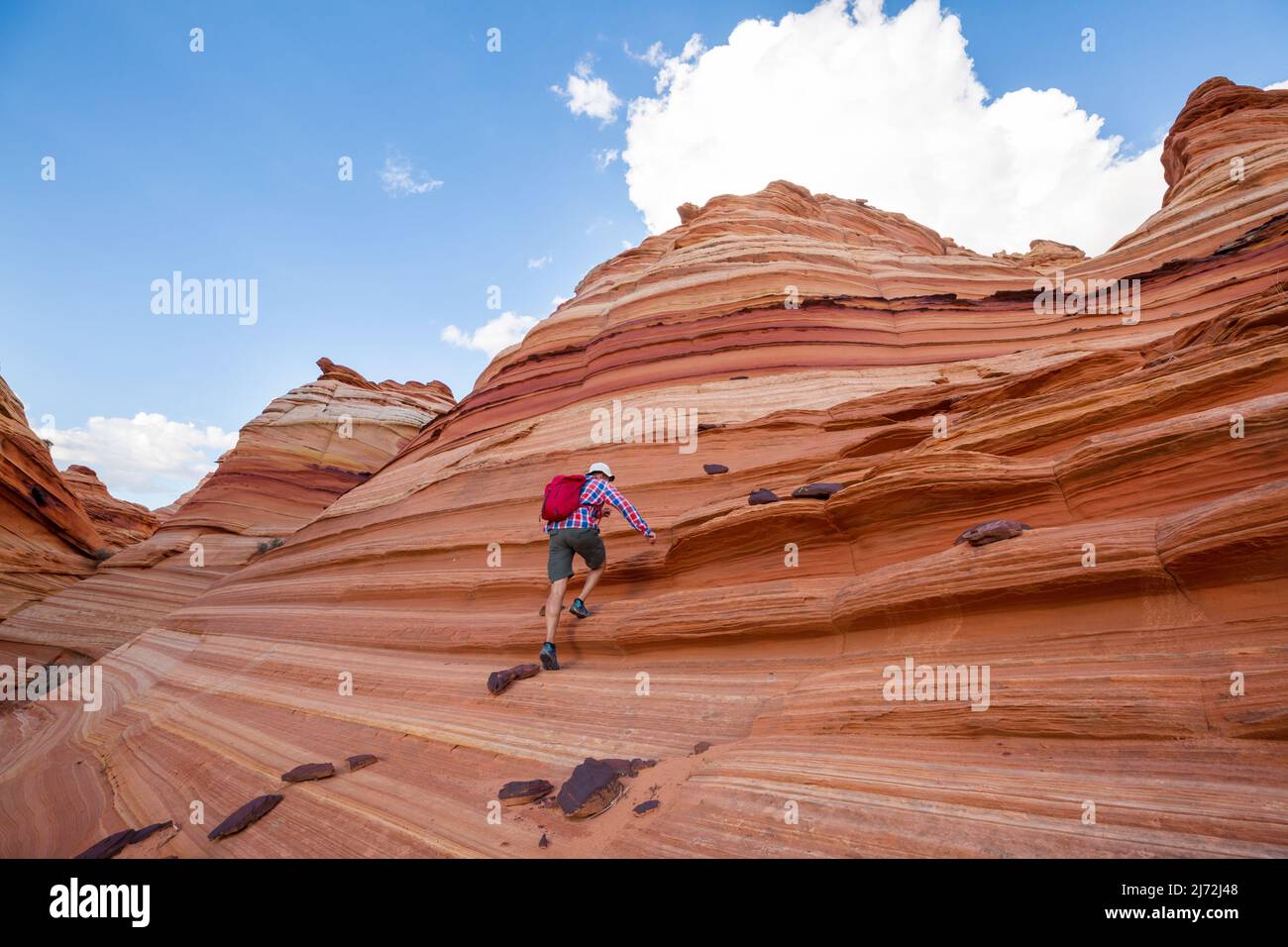 Hike in the Utah mountains. Hiking in unusual natural landscapes ...