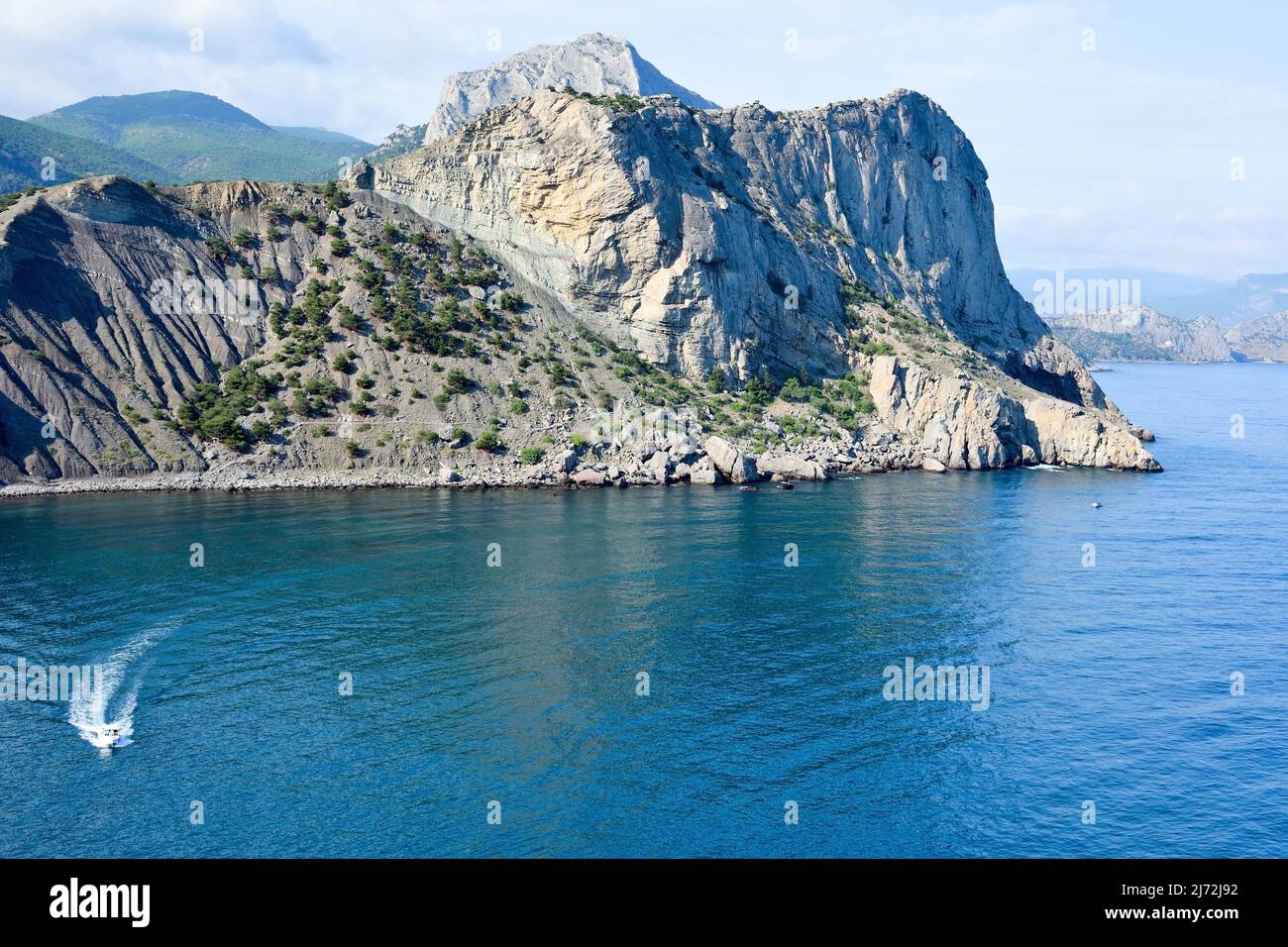 Cape Kapchik in the Black Sea near the village of Novy Svet sunny ...