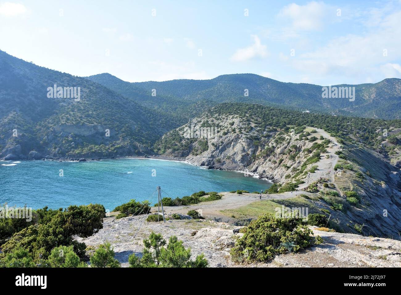 Cape Kapchik in the Black Sea near the village of Novy Svet sunny ...