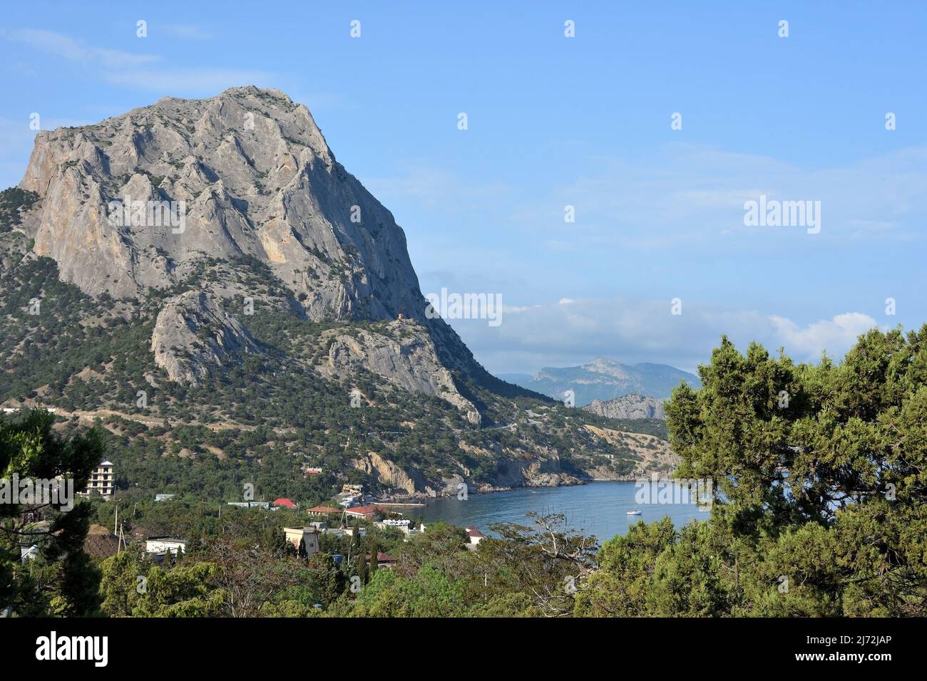Cape Kapchik in the Black Sea near the village of Novy Svet sunny ...