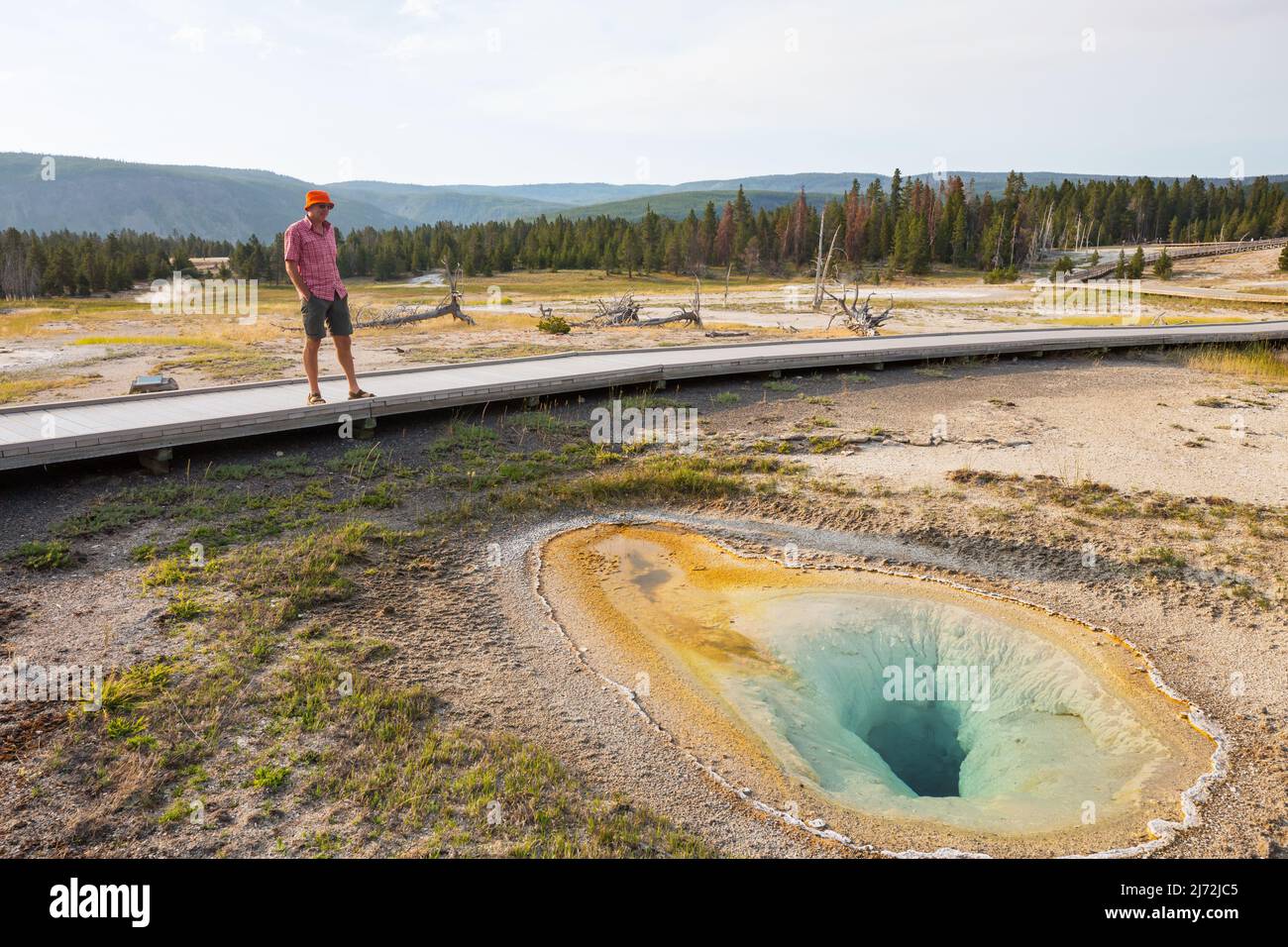 Tourist in Yellowstone National Park, USA Stock Photo - Alamy