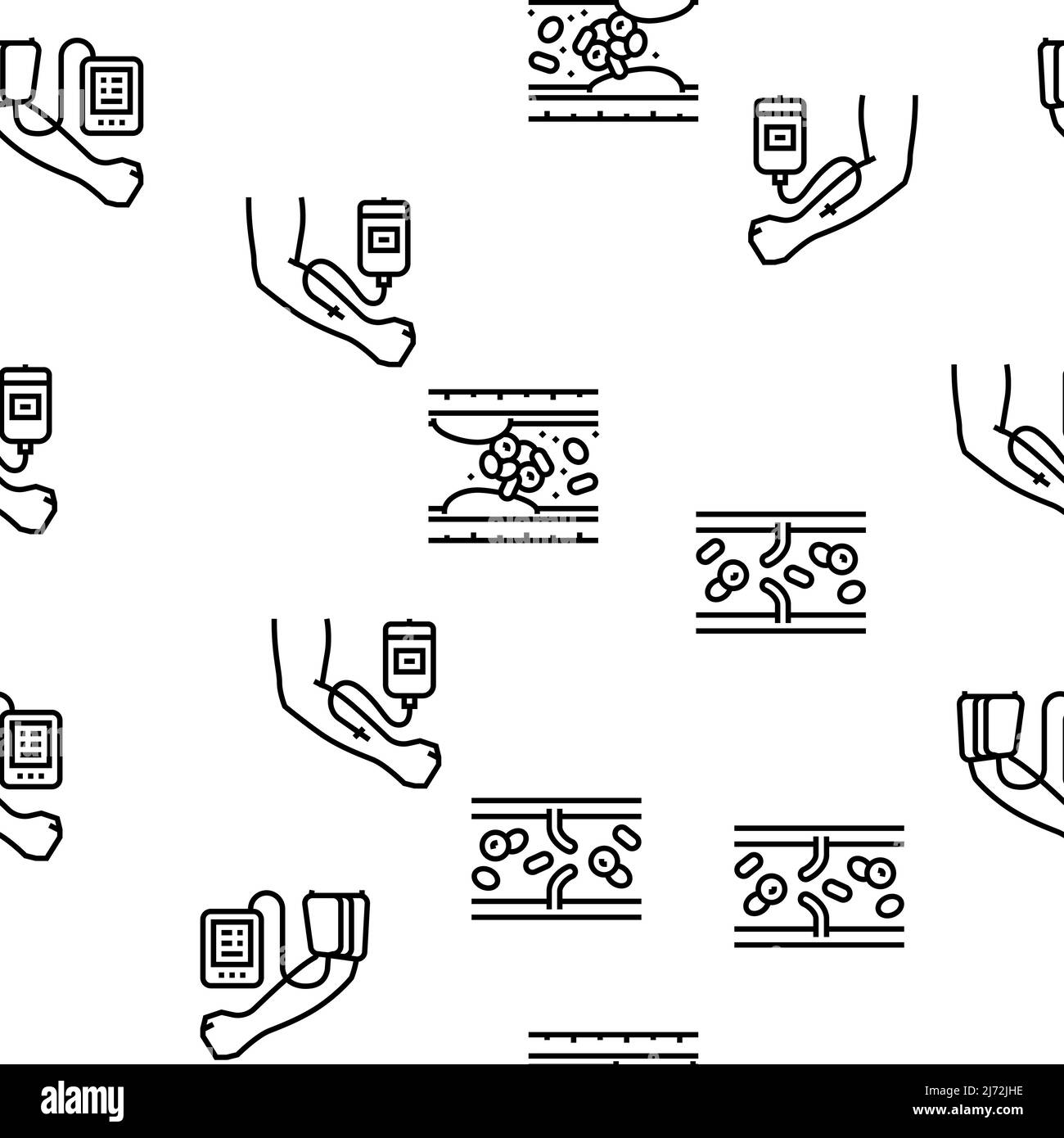 Blood Pressure Measuring Gadget Vector Seamless Pattern Stock Vector ...