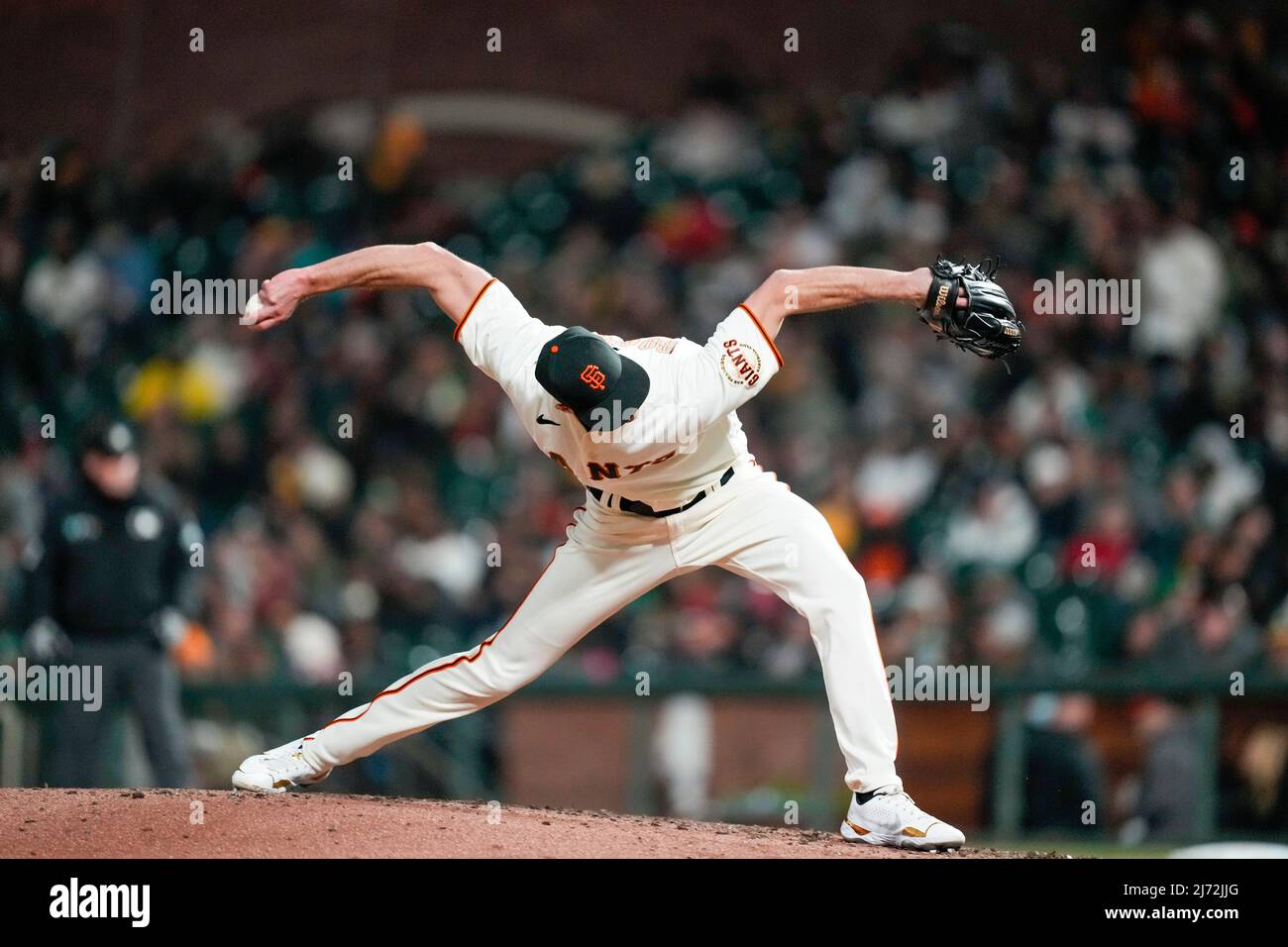 San Francisco Giant pitcher Tyler Rogers (71) throws a pitch during MLB regular season game ...