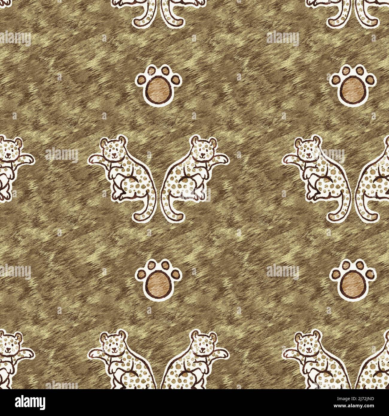 Cute safari wild leopard animal pattern for babies room decor. Seamless ...