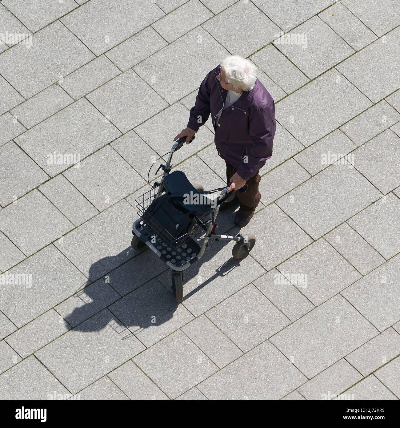 Old woman with a walker hi-res stock photography and images - Alamy