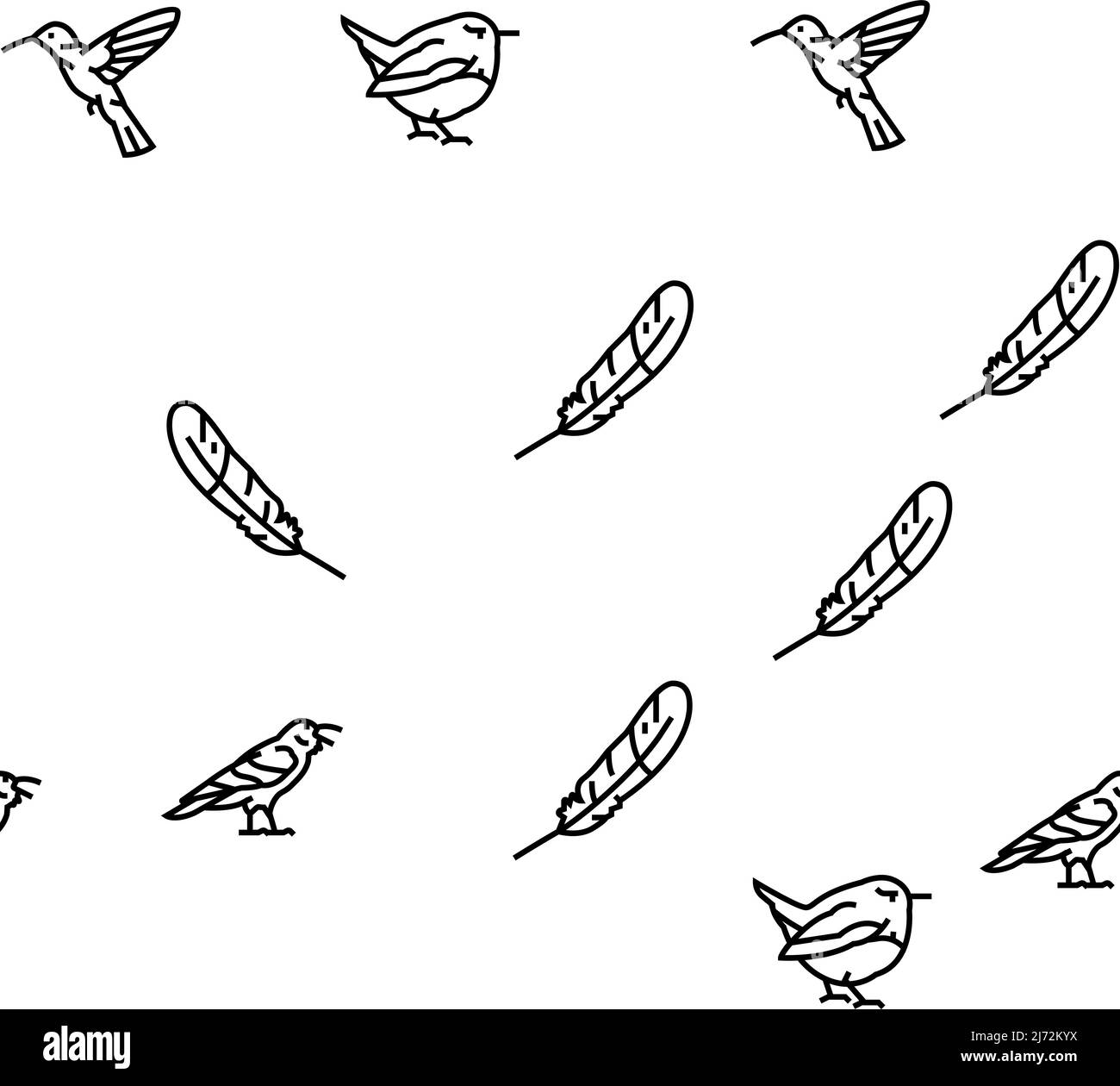 Bird Flying Animal With Feather Vector Seamless Pattern Stock Vector ...