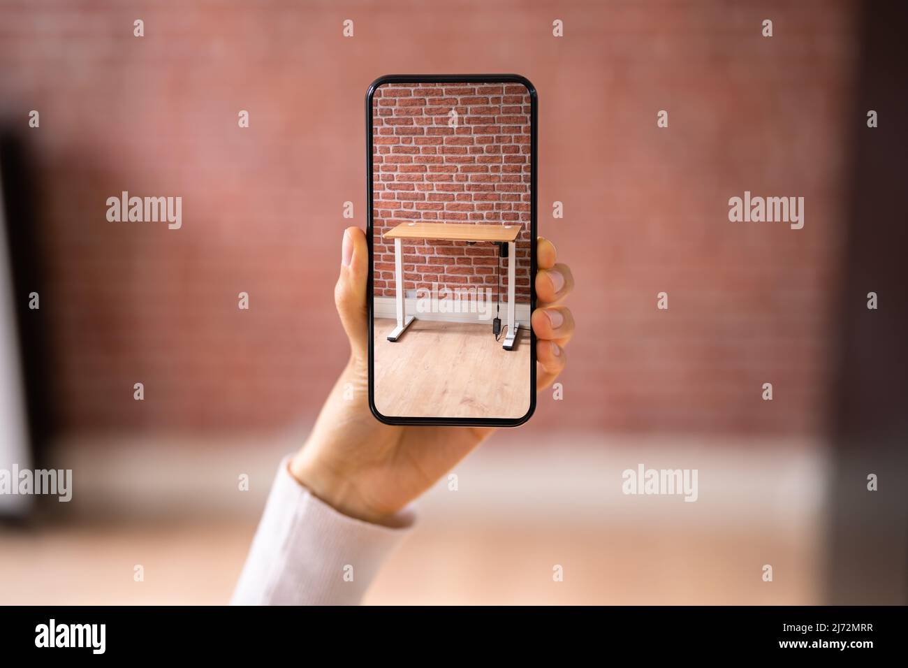 AR Smart Phone App. Augmented Reality Furniture Design Stock Photo - Alamy