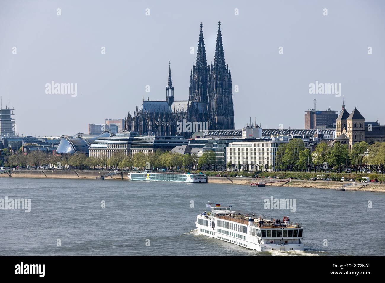 River Rhine running trough Cologne in a spring weather Stock Photo - Alamy