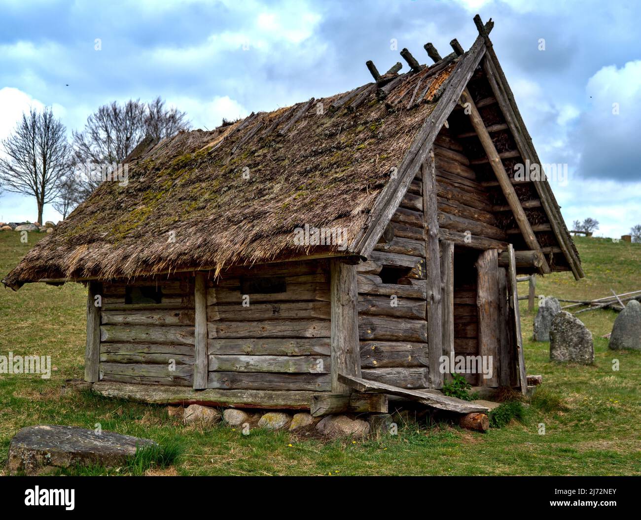 Medieval settlement reconstruction site, Kaszuby Region, Poland Stock ...
