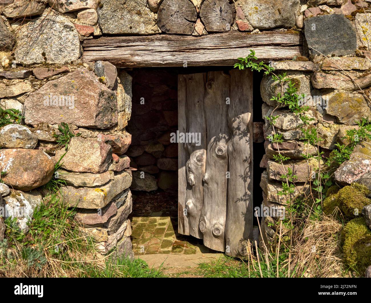 Medieval cellar with wooden door in Kaszuby, Poland Stock Photo - Alamy
