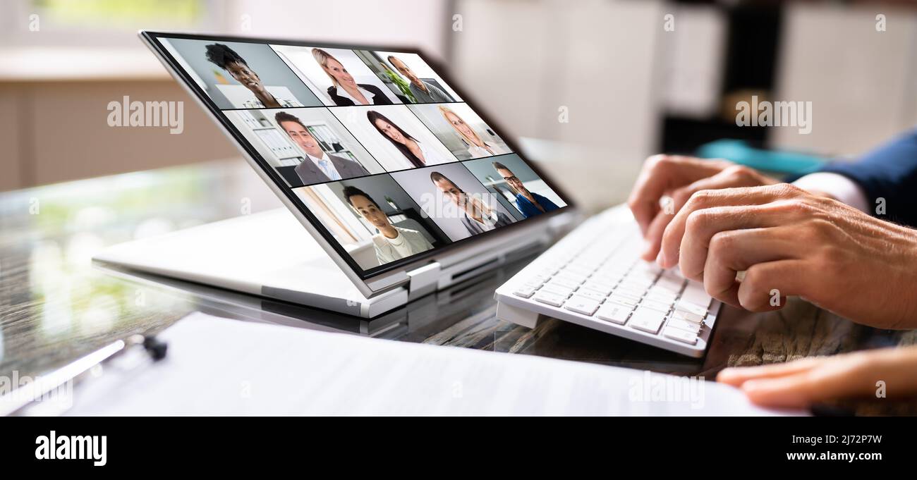 Video Conference Work Webinar Online At Home Stock Photo - Alamy
