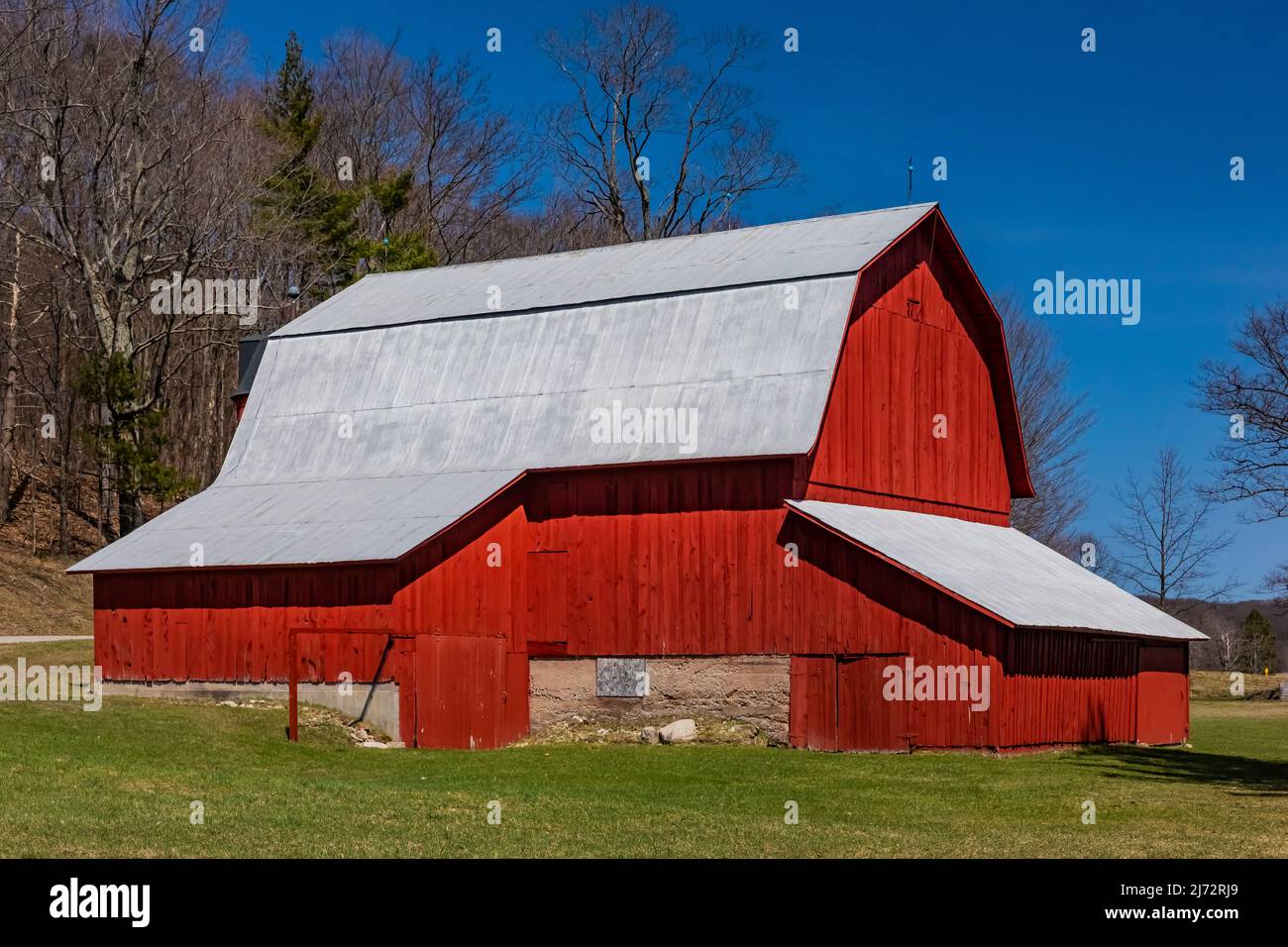 Barn for Charles Olsen farm in Port Oneida Rural Historic District, with barns and outbuilding ...