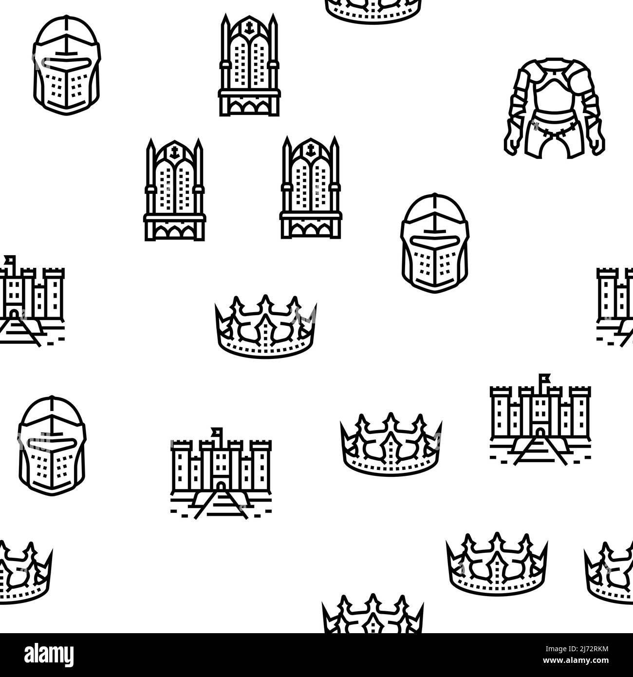Medieval Warrior Weapon And Armor Vector Seamless Pattern Stock Vector ...