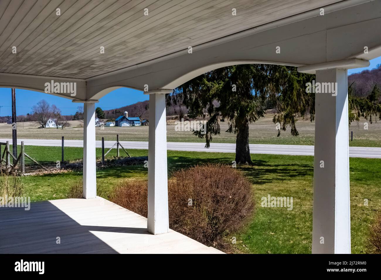 Front porch for farmhouse on Charles Olsen farm in Port Oneida Rural ...
