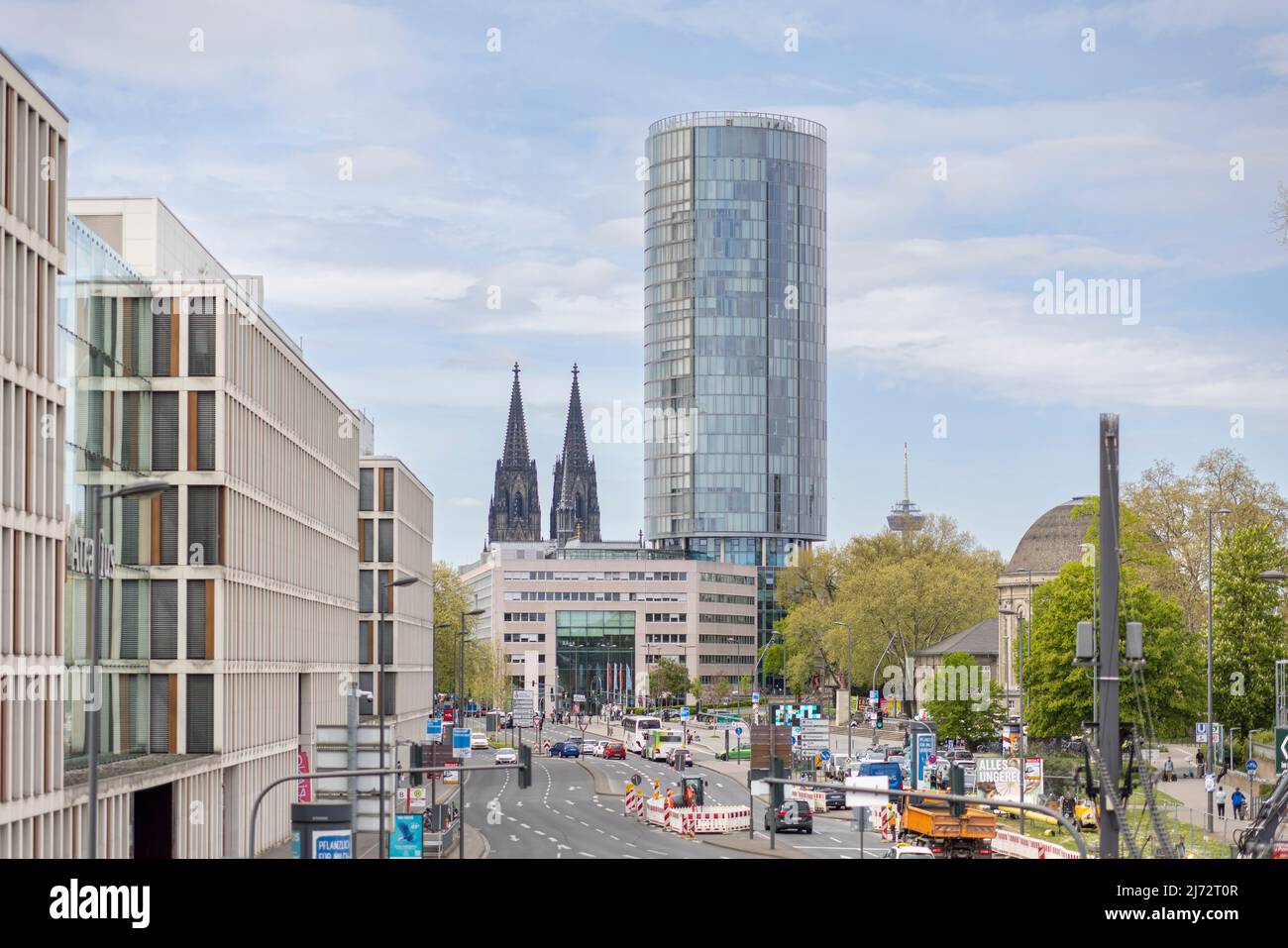 Cologne triangle skyscraper on a bright spring day Stock Photo - Alamy