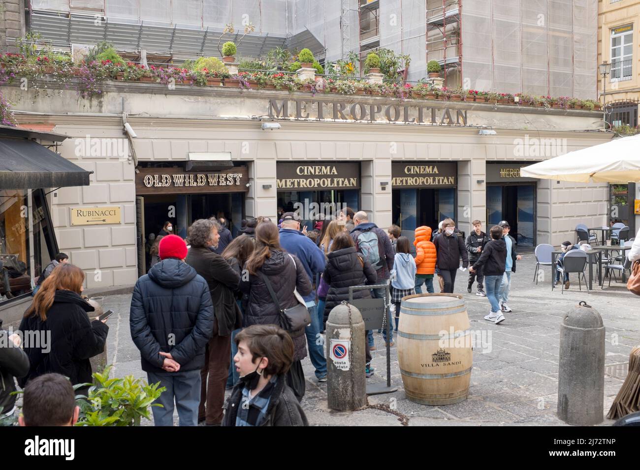 People Queuing outside the Metropolitan Cinema Naples Italy Stock Photo ...