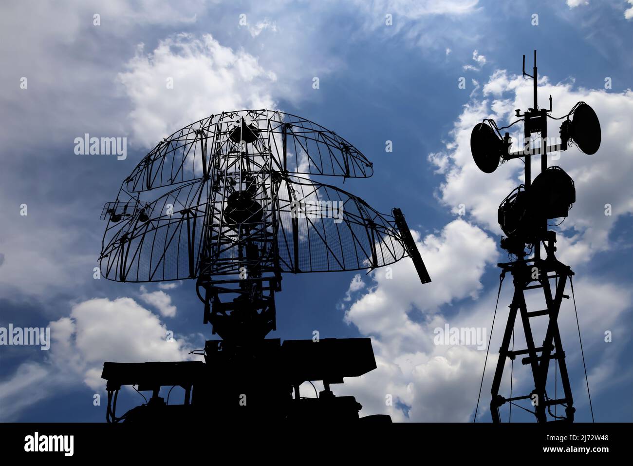 Air defense radars of military mobile anti aircraft systems, modern ...