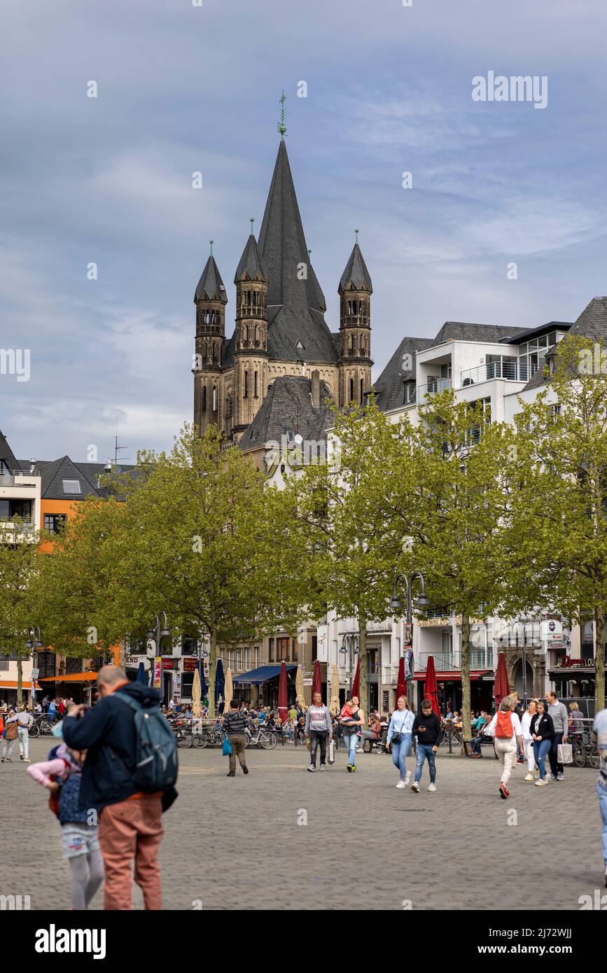 Tourists enjoying free time in Cologne old town Stock Photo - Alamy