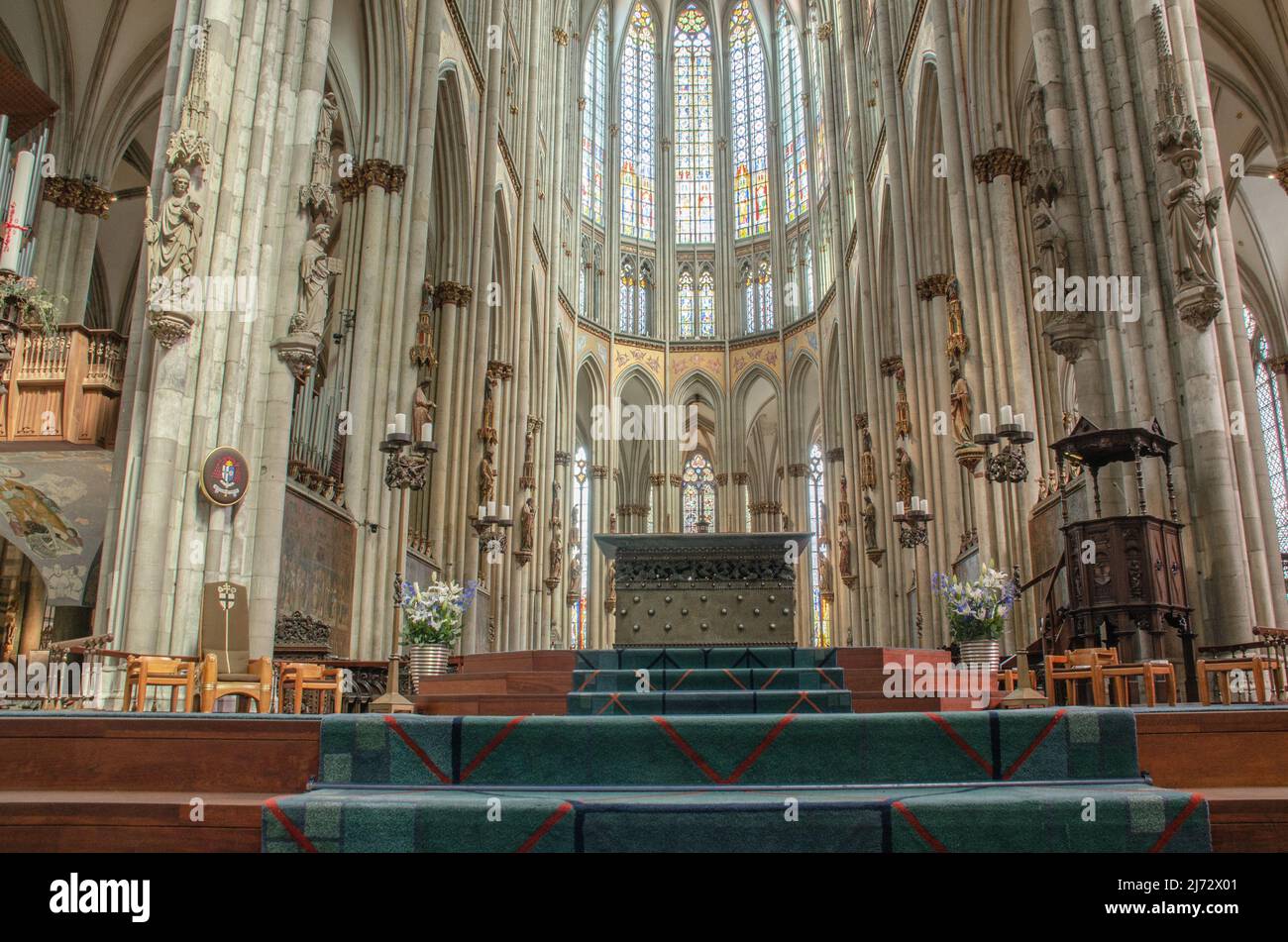 cologne, May 2022: Interior of Cologne Cathedral ... At 144 meters, the ...