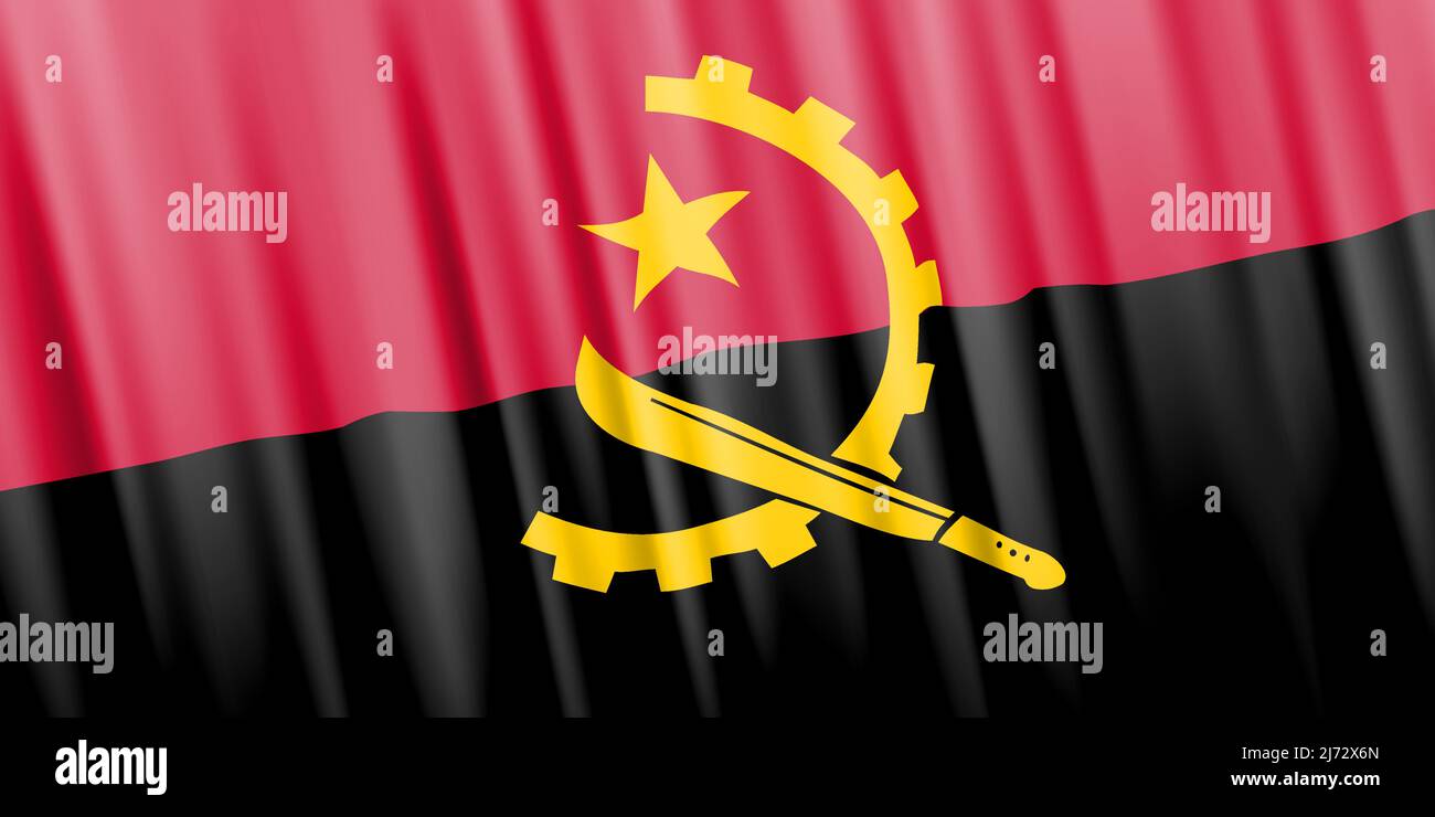 Wavy vector flag of Angola Stock Vector Image & Art - Alamy