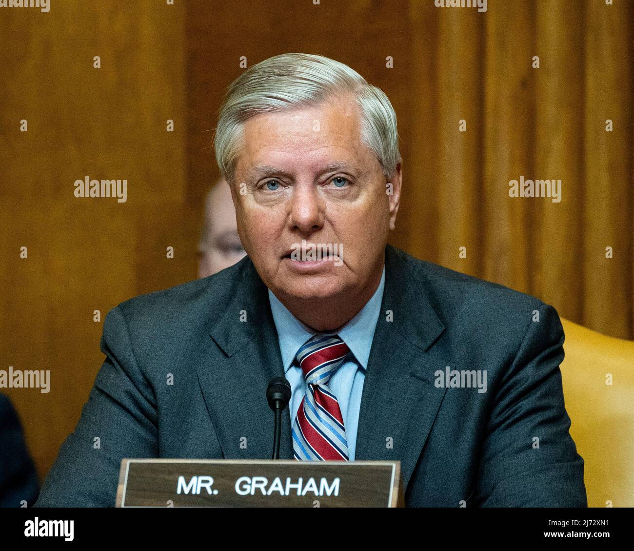U.S. Senator Lindsey Graham (R-SC) speaking at a hearing of the Senate ...