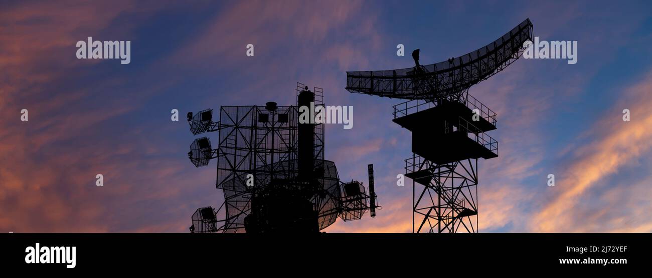 Air defense radars of military mobile anti aircraft systems, modern ...